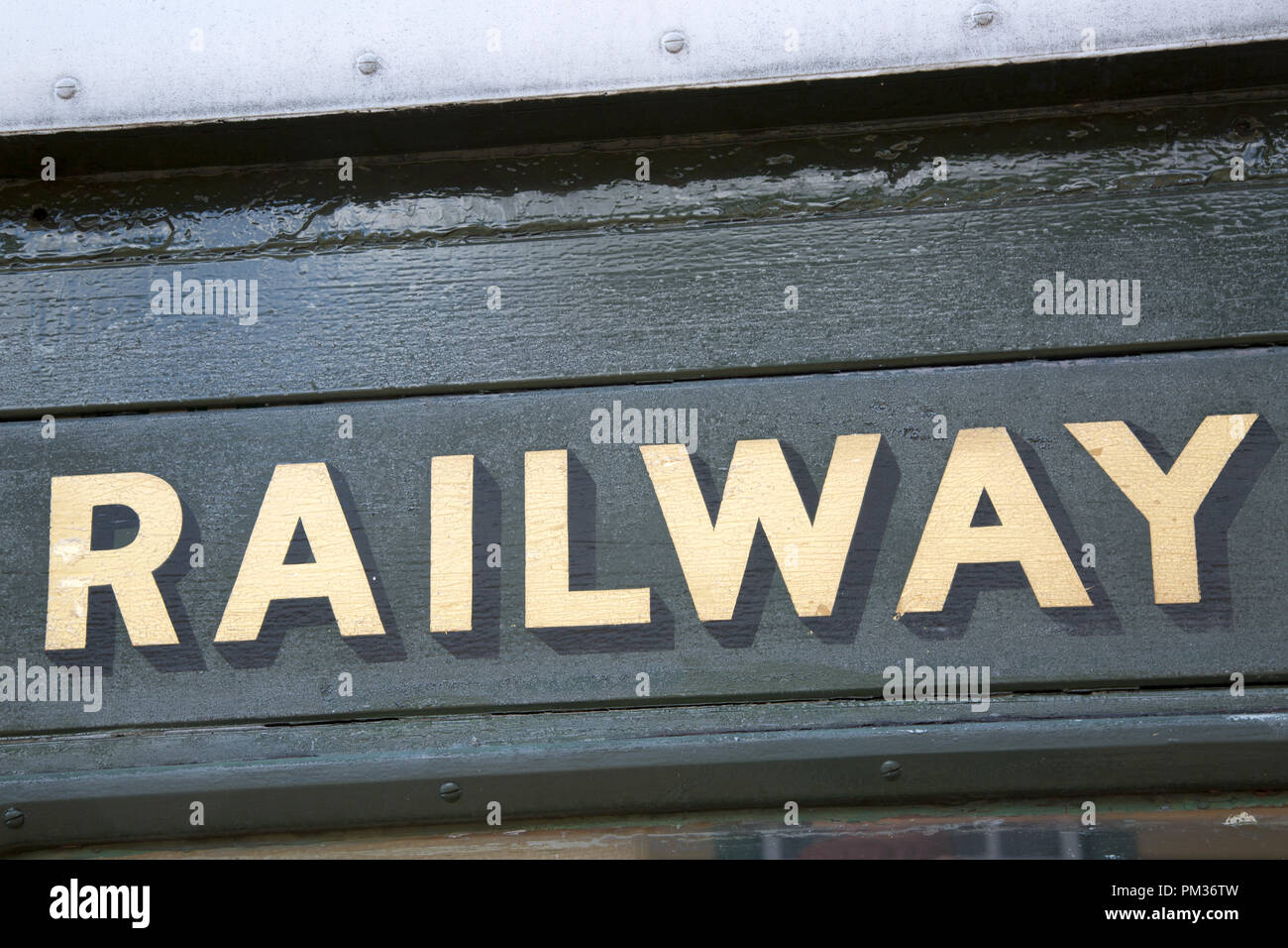 Railway Sign on Train Door Stock Photo - Alamy
