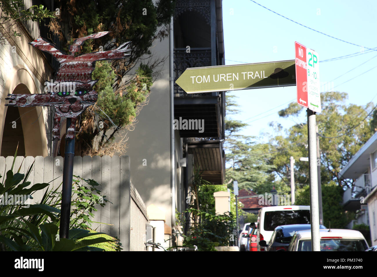 Sign indicating the Tom Uren Trail on Duke Street, Balmain East, Sydney ...