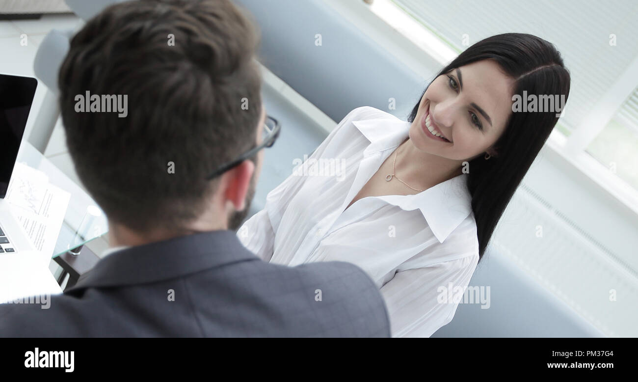 Male Boss Talking To Female Employee High Resolution Stock Photography ...