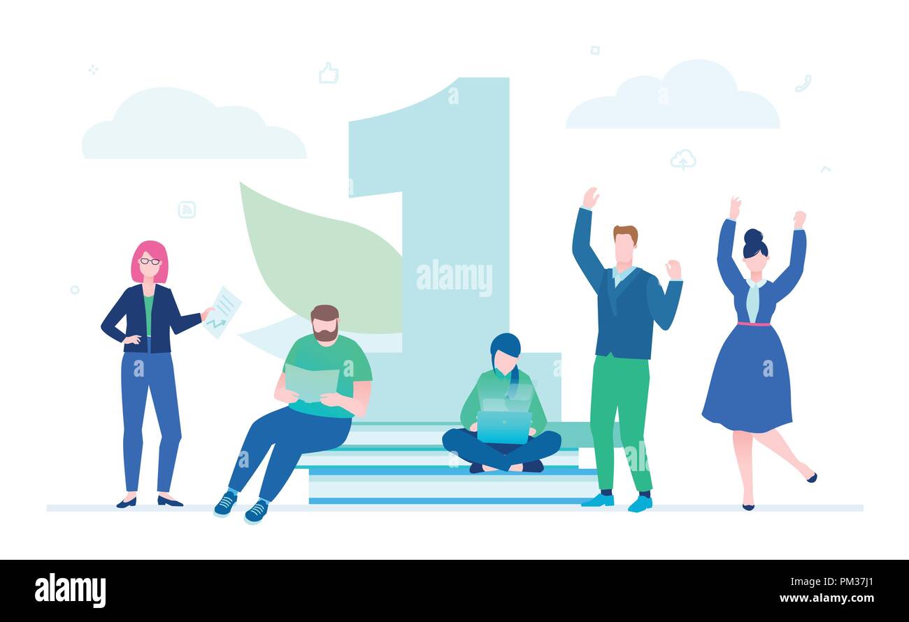 Business challenge - flat design style illustration on white background ...