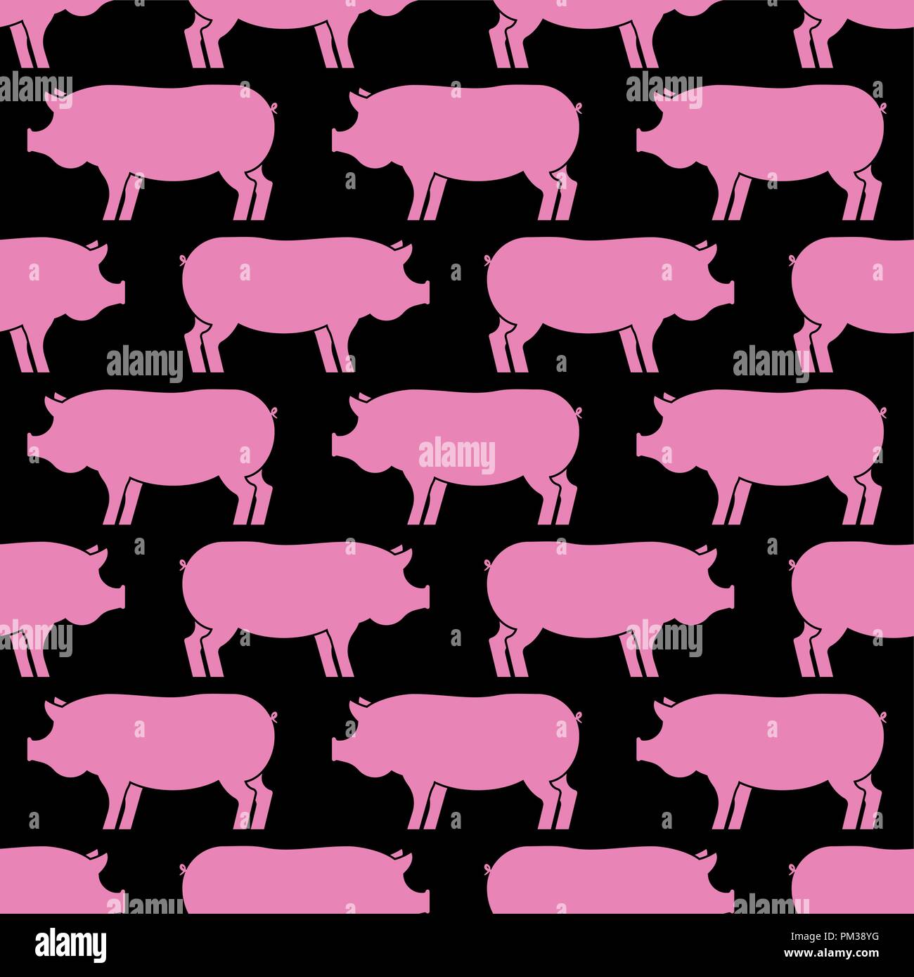 Pig pattern seamless. Piglet pink background. Swine Farm animal ...
