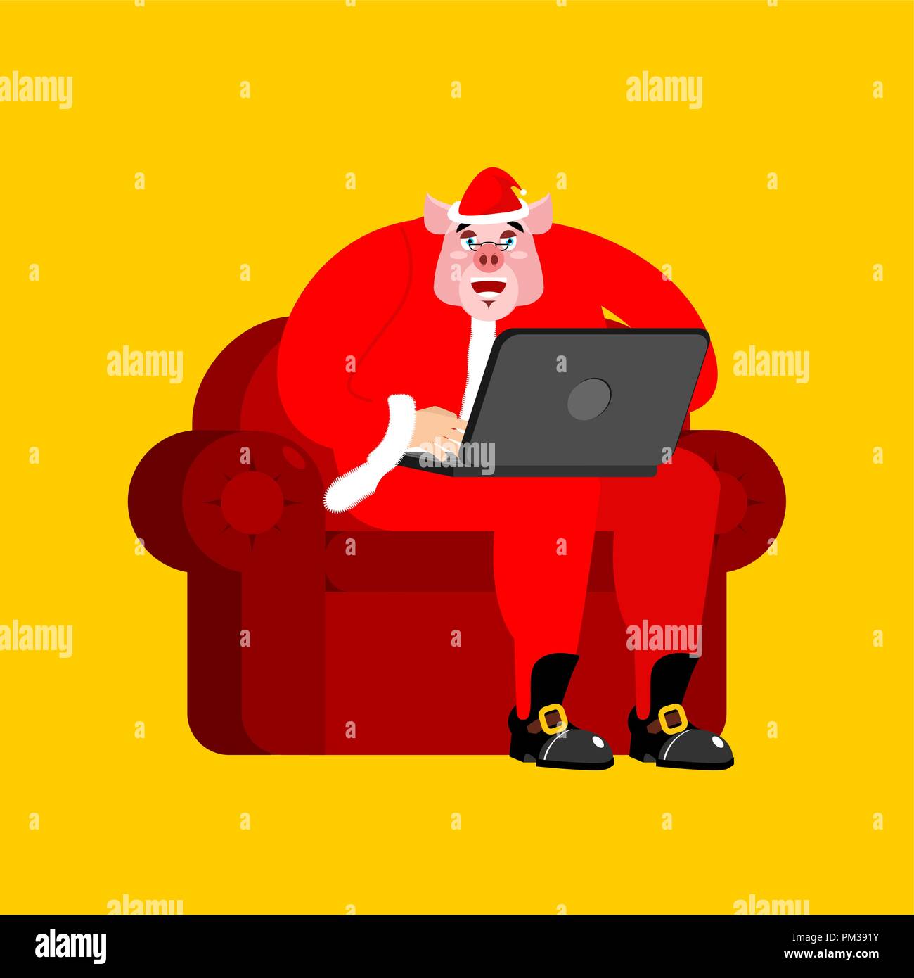 Pig in chair Stock Vector Images - Alamy