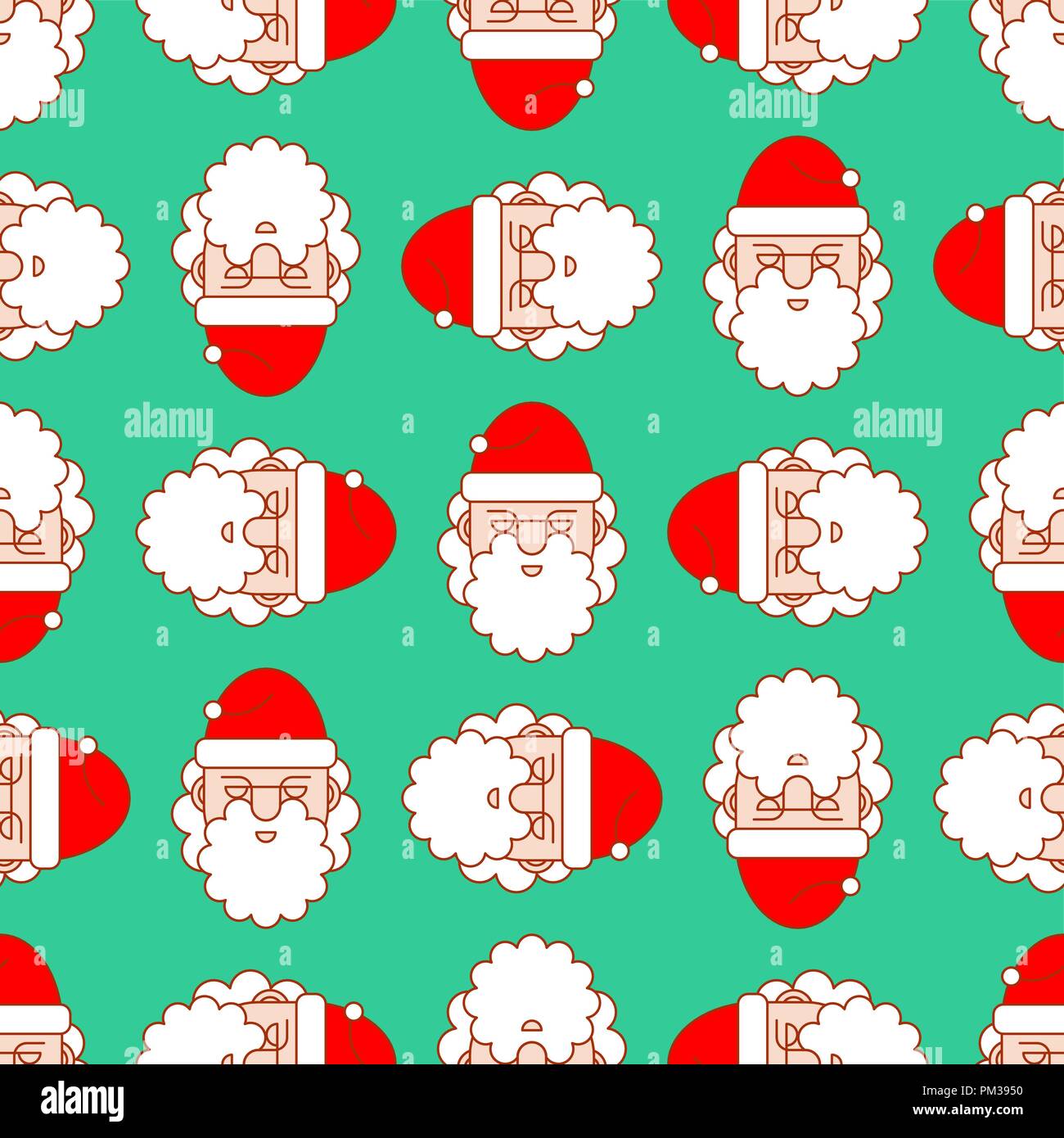 Christmas pattern seamless. Santa ornament. New Year Vector background ...