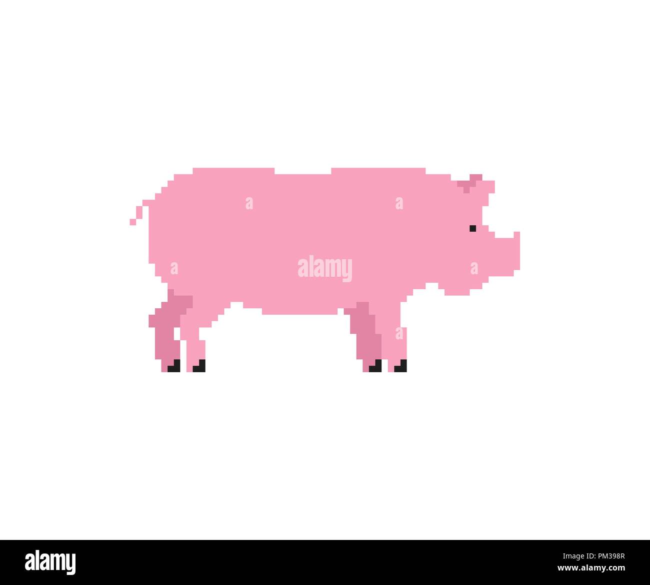 Pig Pixel art. Piglet 8 bit. Swine Farm animal. Vector illustration ...