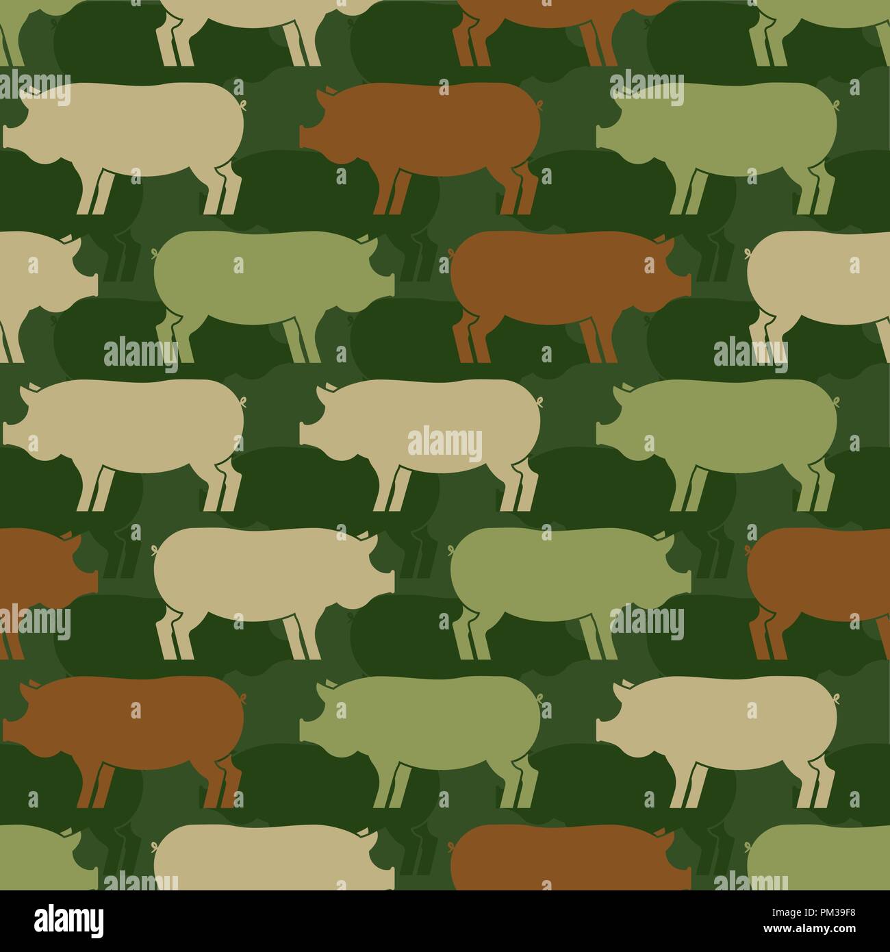 Pig army pattern eamless. Piggy military background. soldiery Pigs ...