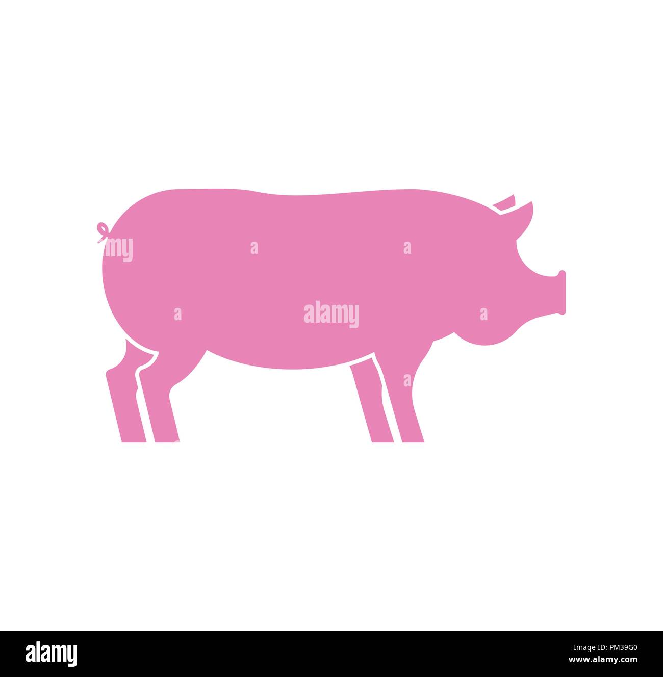 Pig icon isolated. Piglet pink. Swine Farm animal. Vector illustration ...