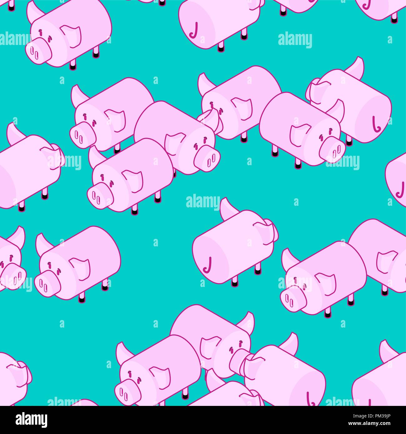 Pig pattern seamless. Pigs background. Farm animal ornament. Vector ...