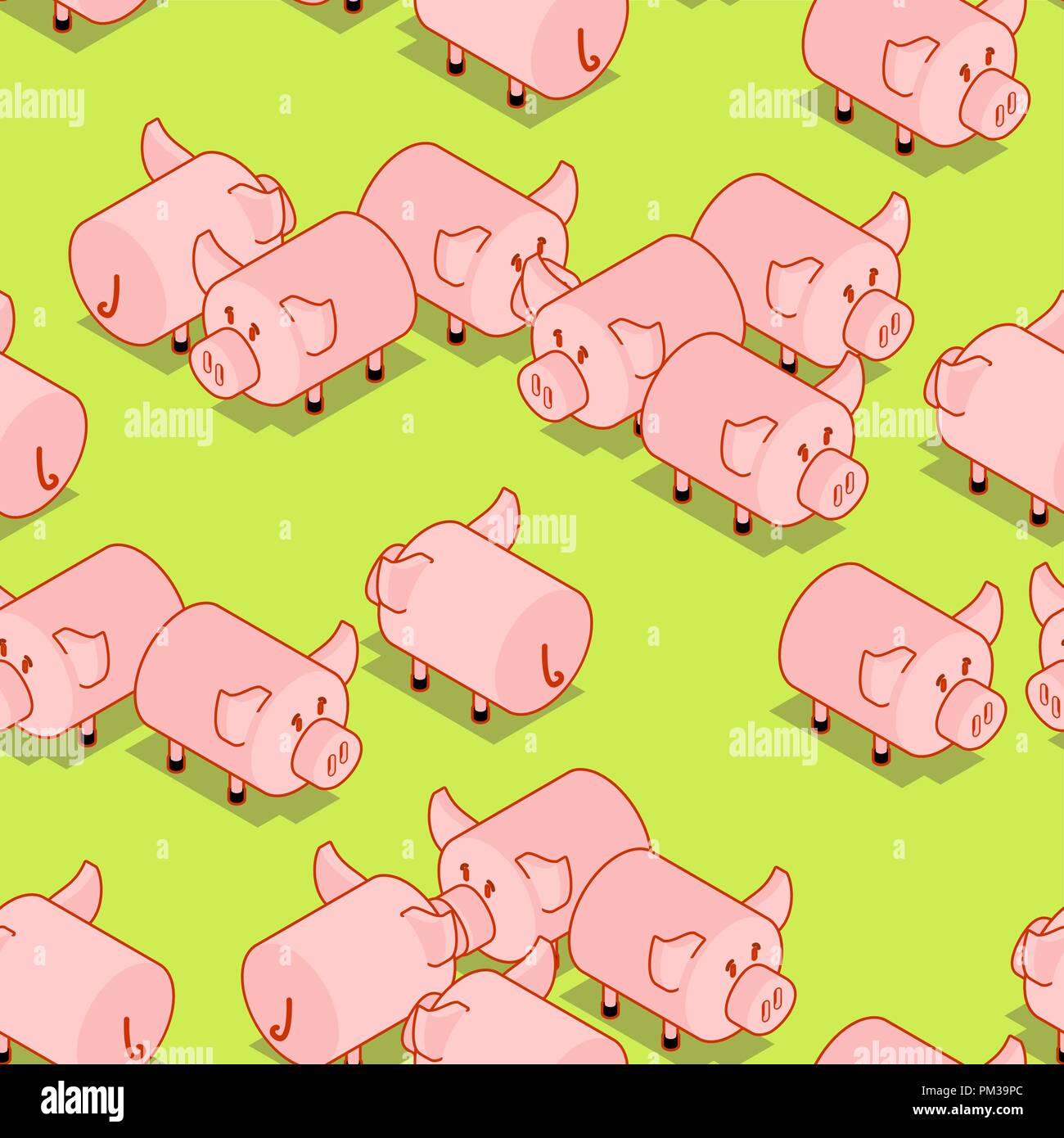 Pig pattern seamless. Pigs background. Farm animal ornament. Vector ...