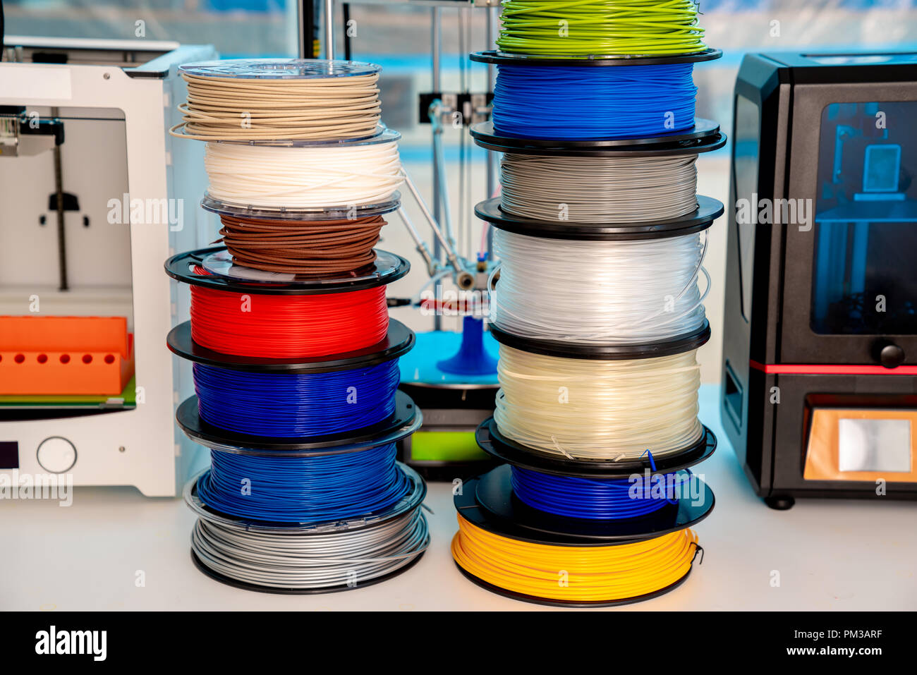 color plastic PLA and ABS filament for printing on a 3D printer Stock ...