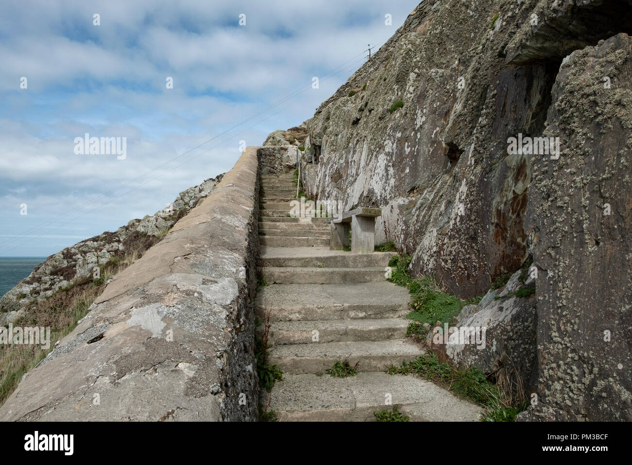 Pathway leading to South Stack Lighthouse, Holy Island, Anglesey, Wales ...