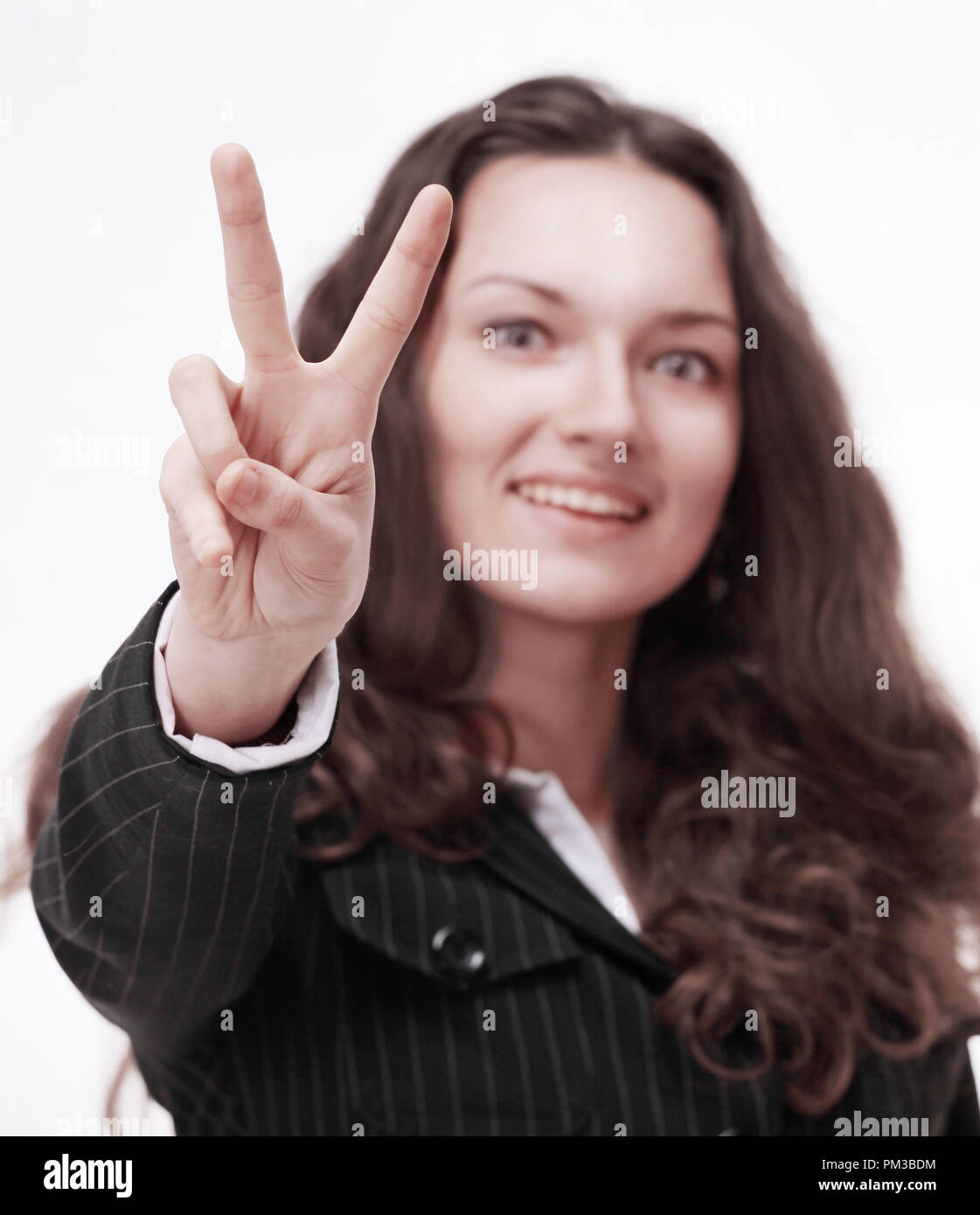 Business Portrait And Victory Sign Stock Photos & Business Portrait And ...