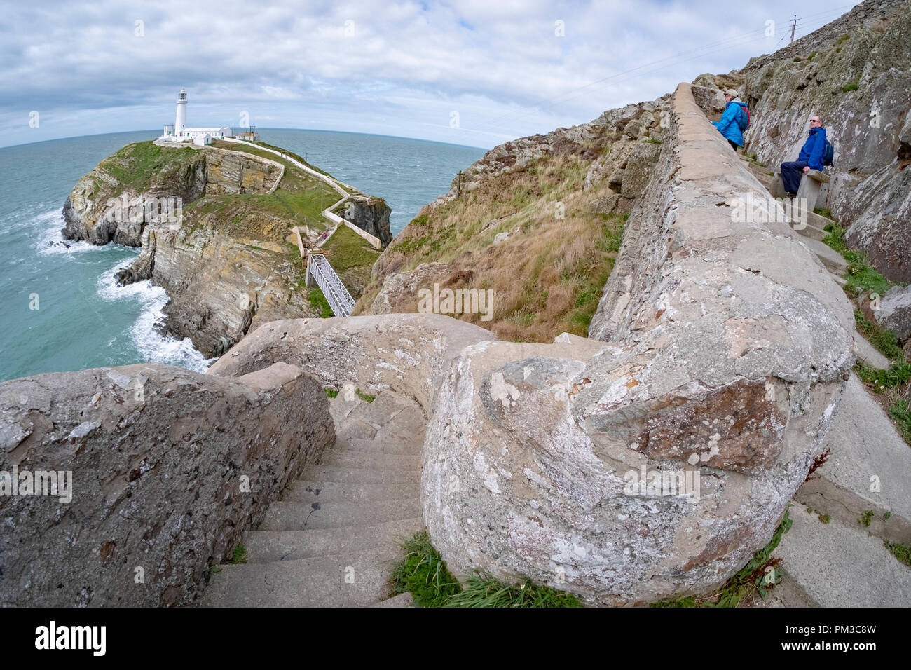 Pathway leading to South Stack Lighthouse, Holy Island, Anglesey, Wales ...