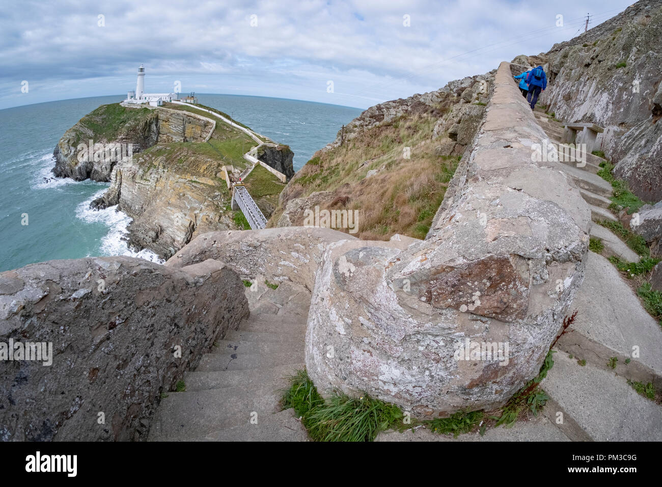 Pathway leading to South Stack Lighthouse, Holy Island, Anglesey, Wales ...