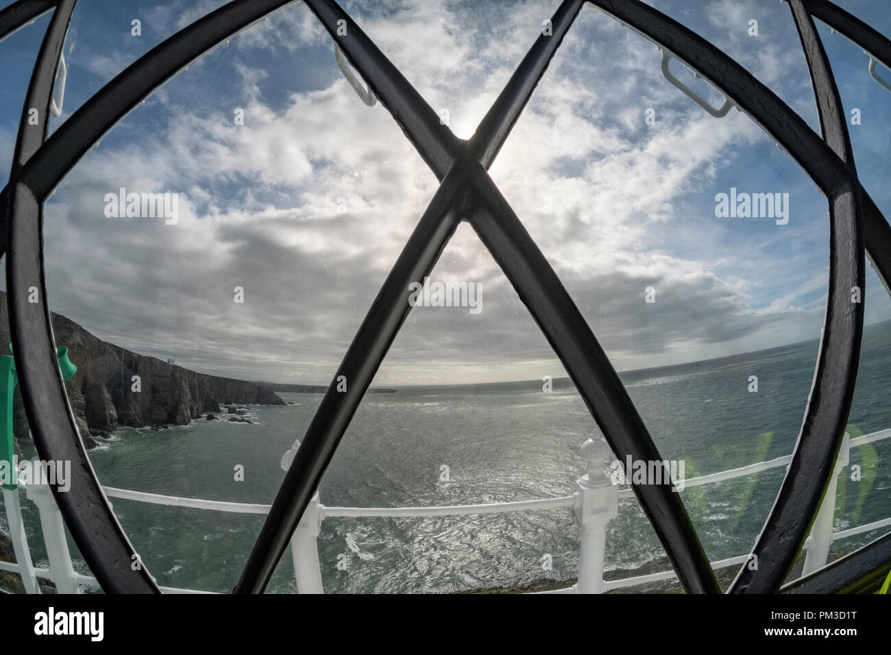 Inside the top of South Stack Lighthouse, Holy Island, Anglesey, Wales ...