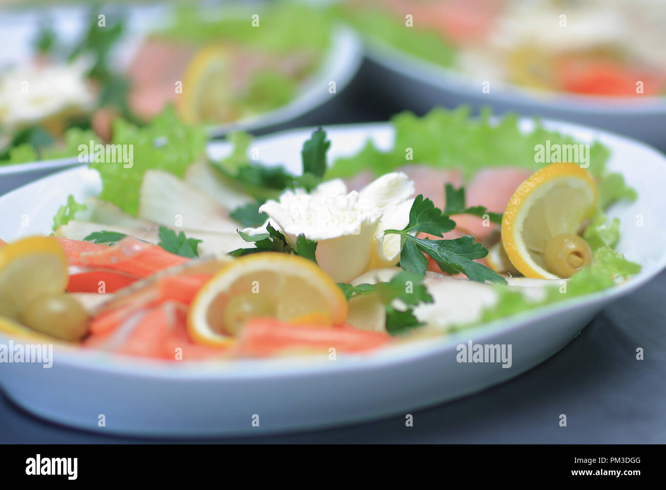 close up.fish snack on the table in the restaurant Stock Photo - Alamy