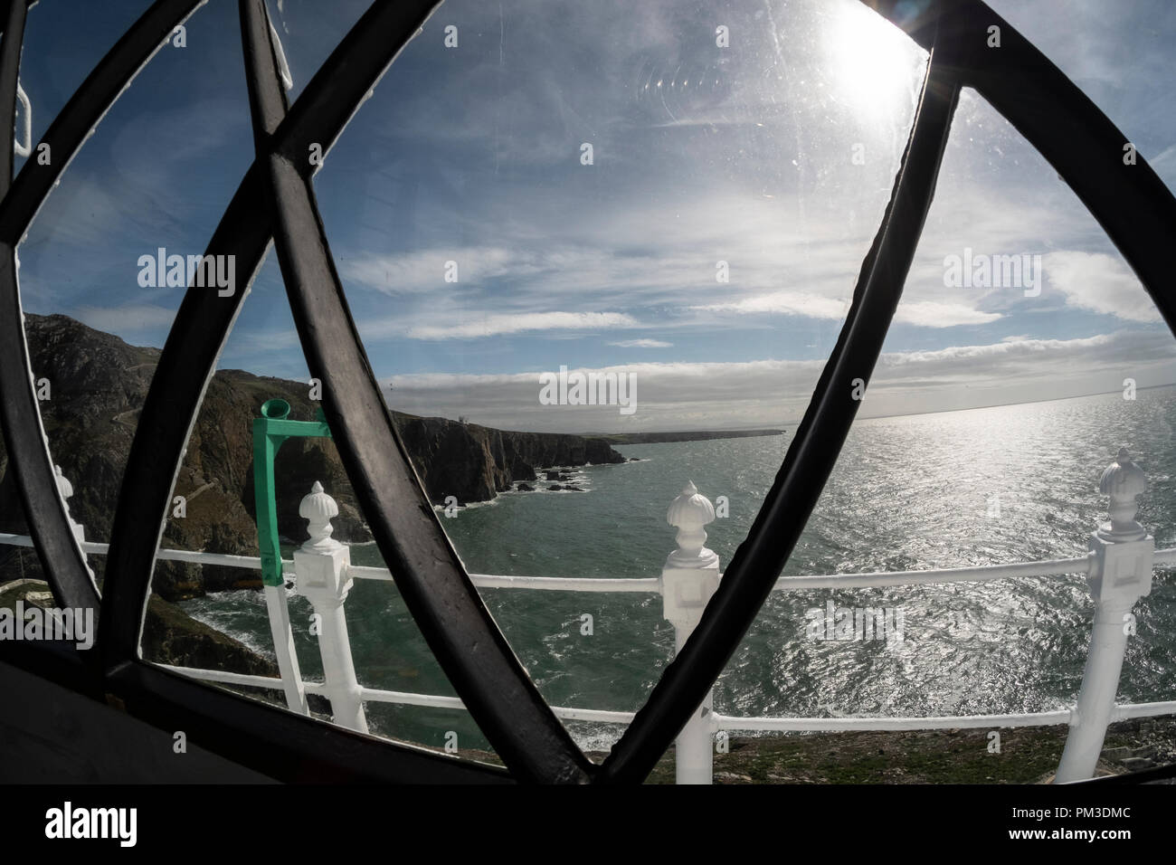 Inside the top of South Stack Lighthouse, Holy Island, Anglesey, Wales ...
