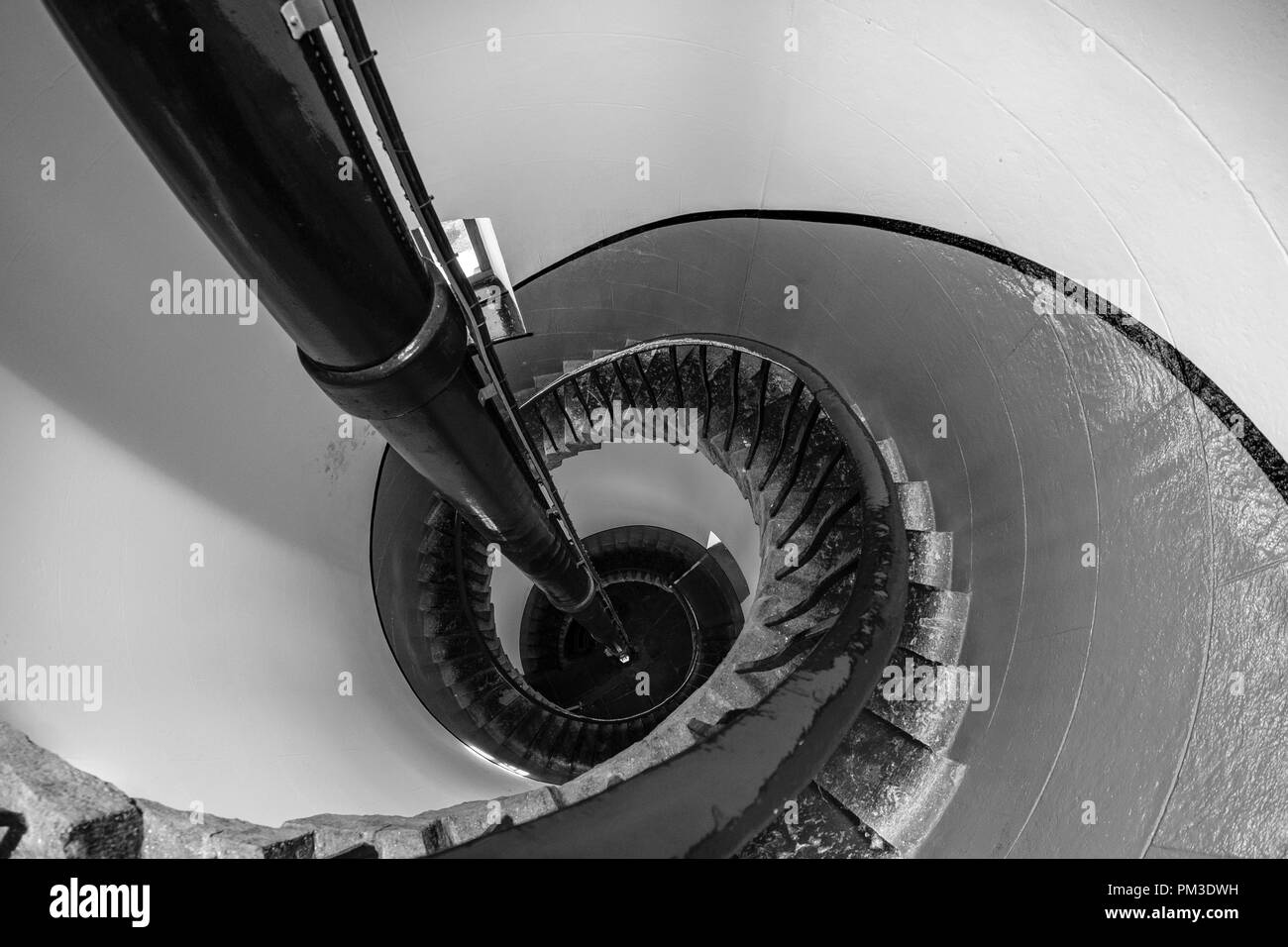 The stairs inside leading to the top of South Stack Lighthouse, Holy ...