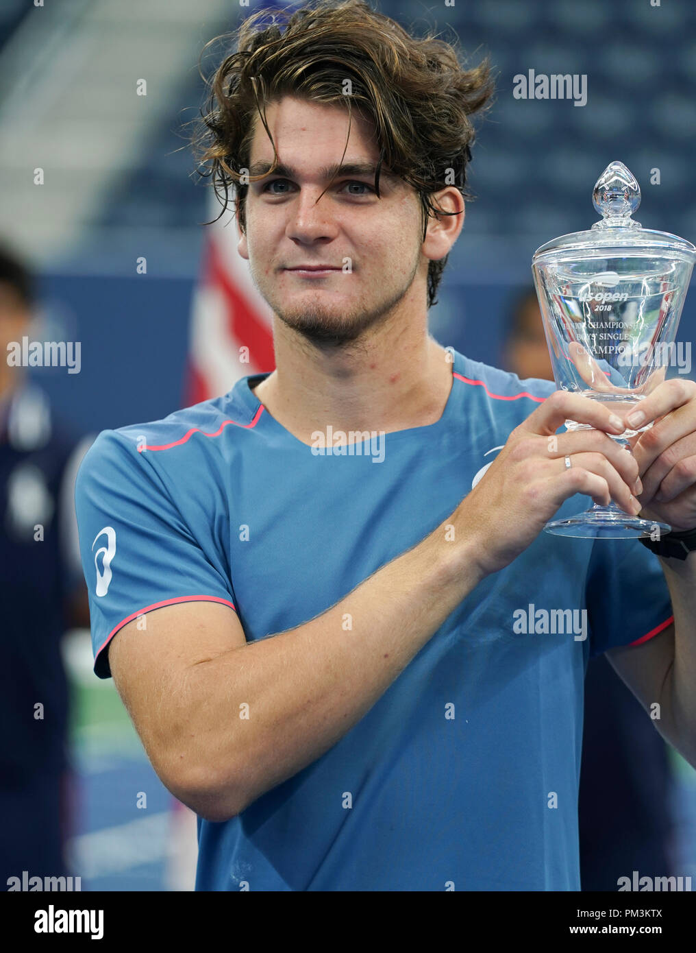 New York, NY - September 9, 2018: Thiago Seyboth Wild of Brazil holds ...