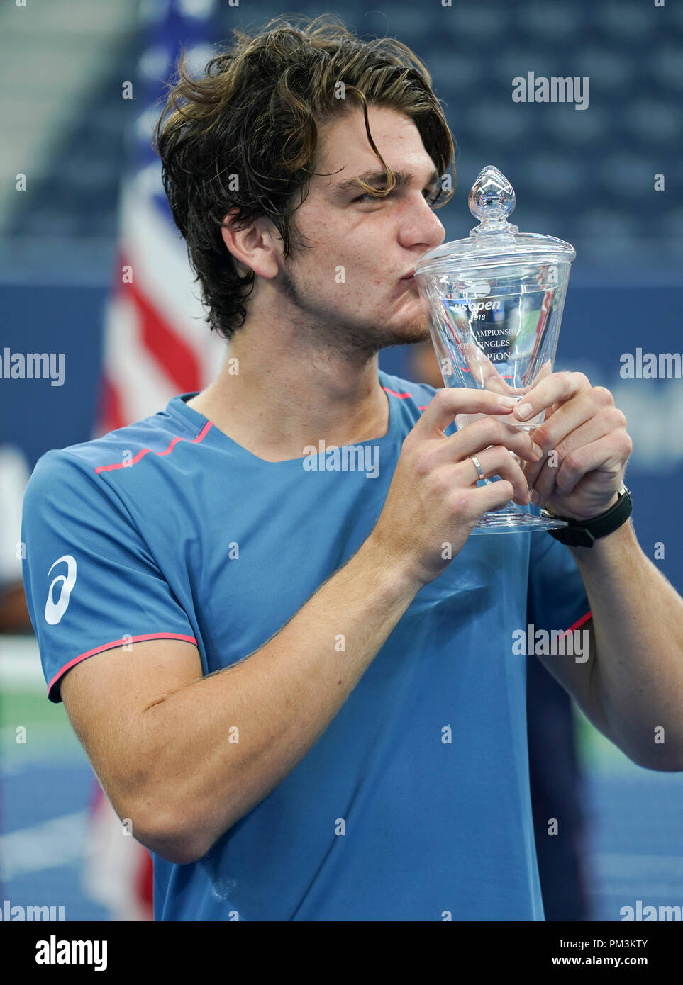 New York, NY - September 9, 2018: Thiago Seyboth Wild of Brazil holds ...