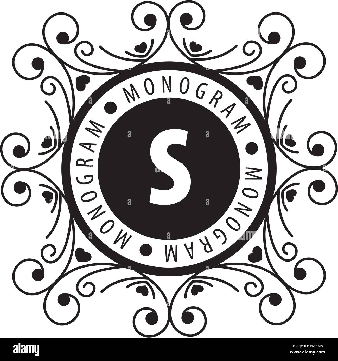 monogram vector in frame Stock Vector Image & Art - Alamy