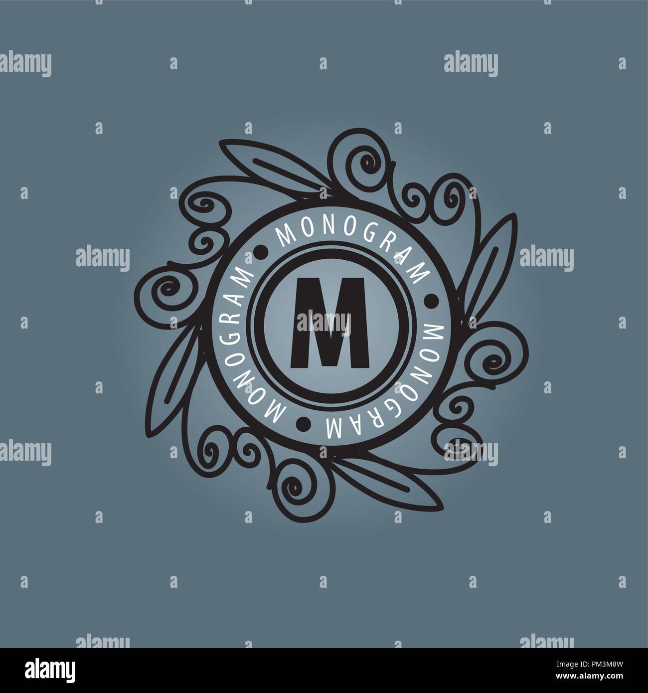 monogram vector in frame Stock Vector Image & Art - Alamy