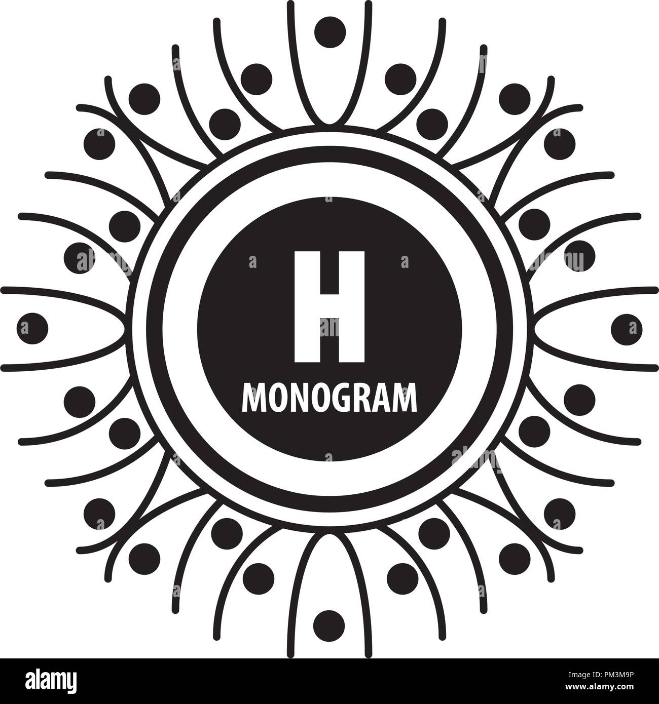 monogram vector in frame Stock Vector Image & Art - Alamy