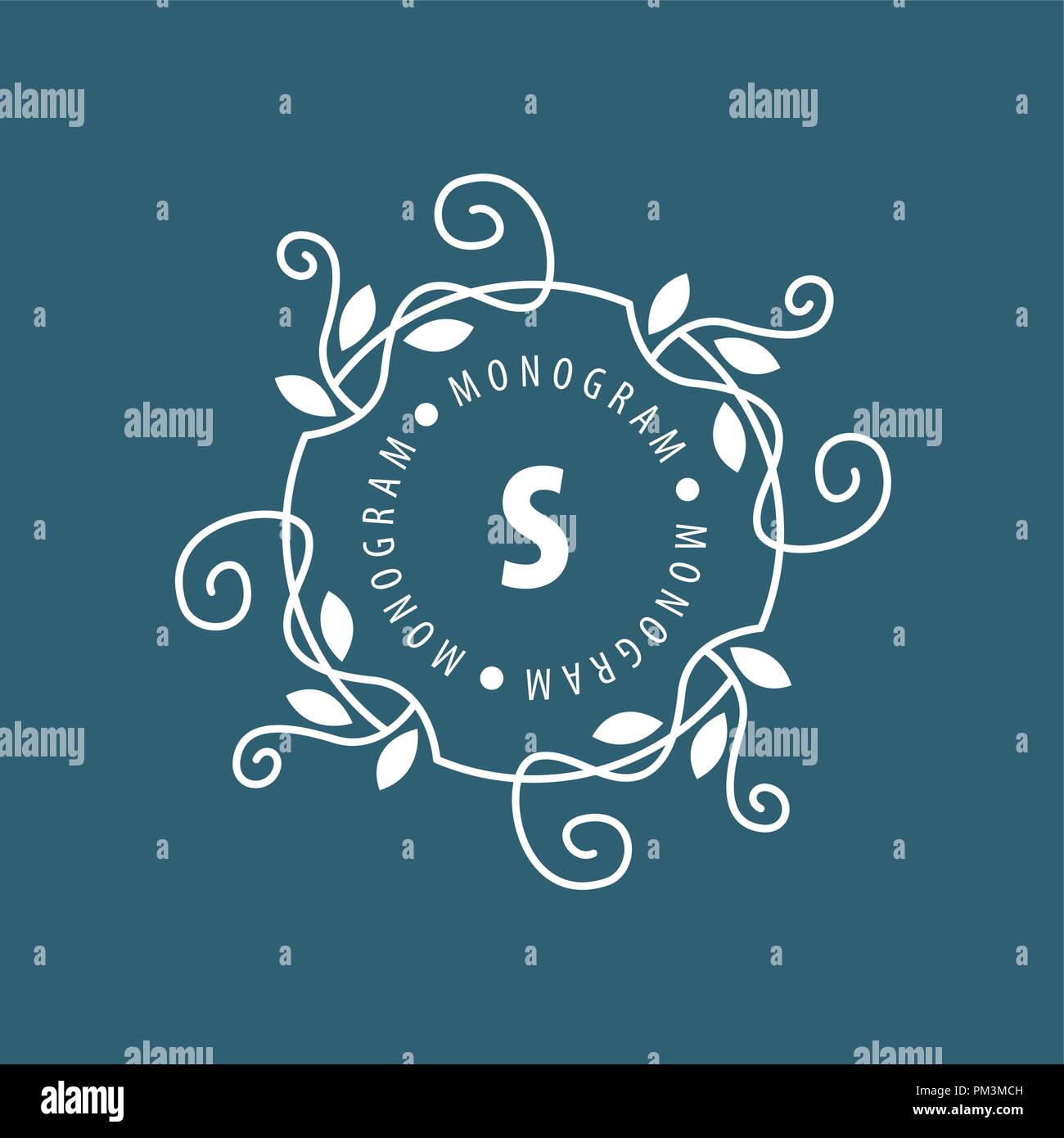 monogram vector in frame Stock Vector Image & Art - Alamy