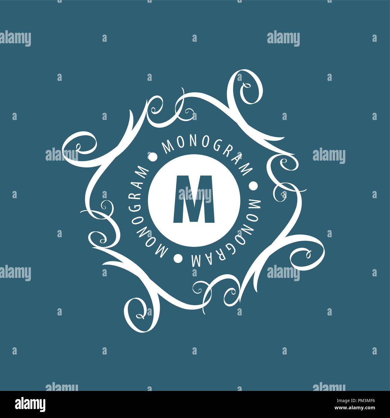 monogram vector in frame Stock Vector Image & Art - Alamy