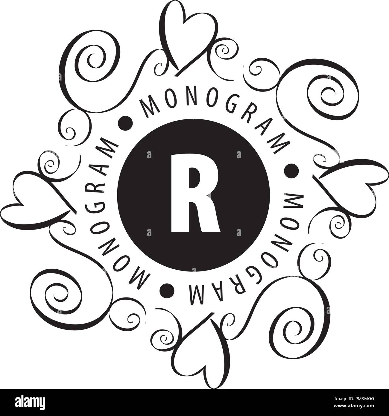 monogram vector in frame Stock Vector Image & Art - Alamy