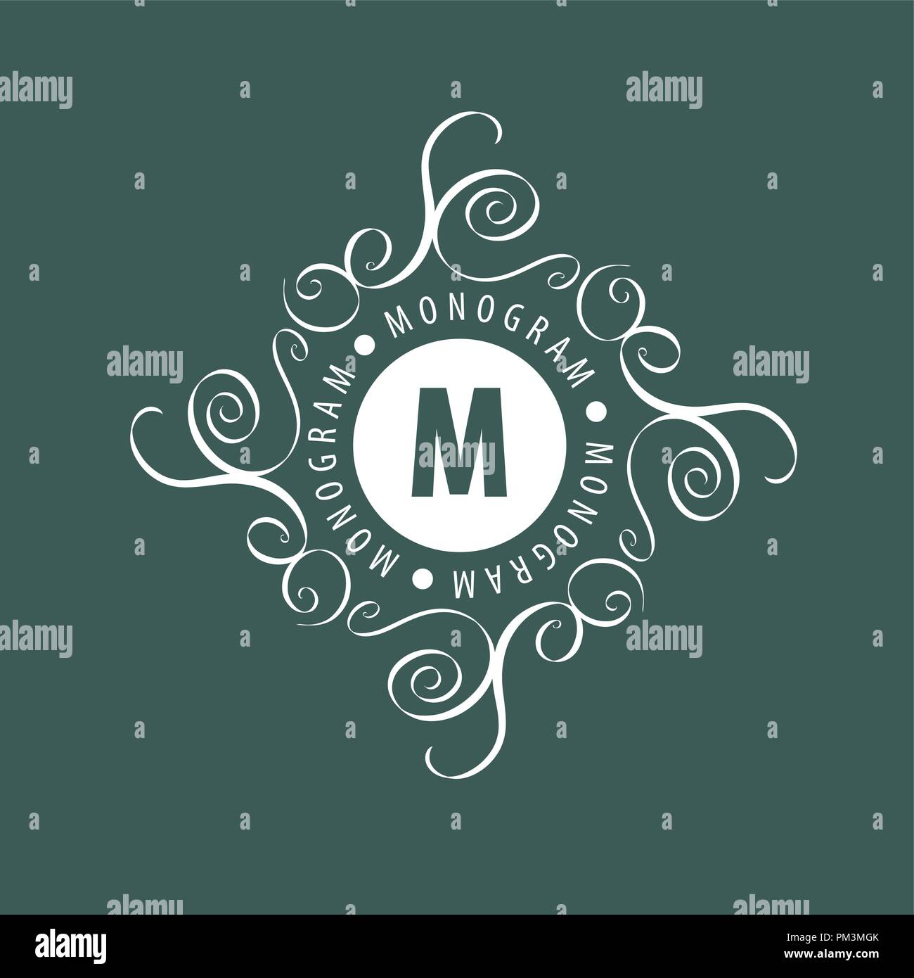 monogram vector in frame Stock Vector Image & Art - Alamy