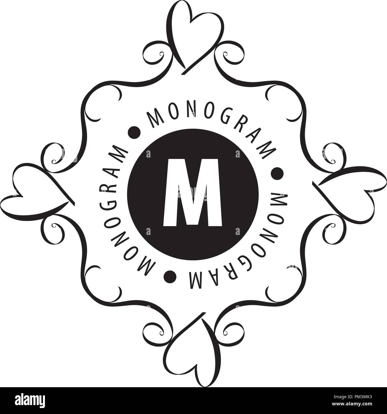 monogram vector in frame Stock Vector Image & Art - Alamy
