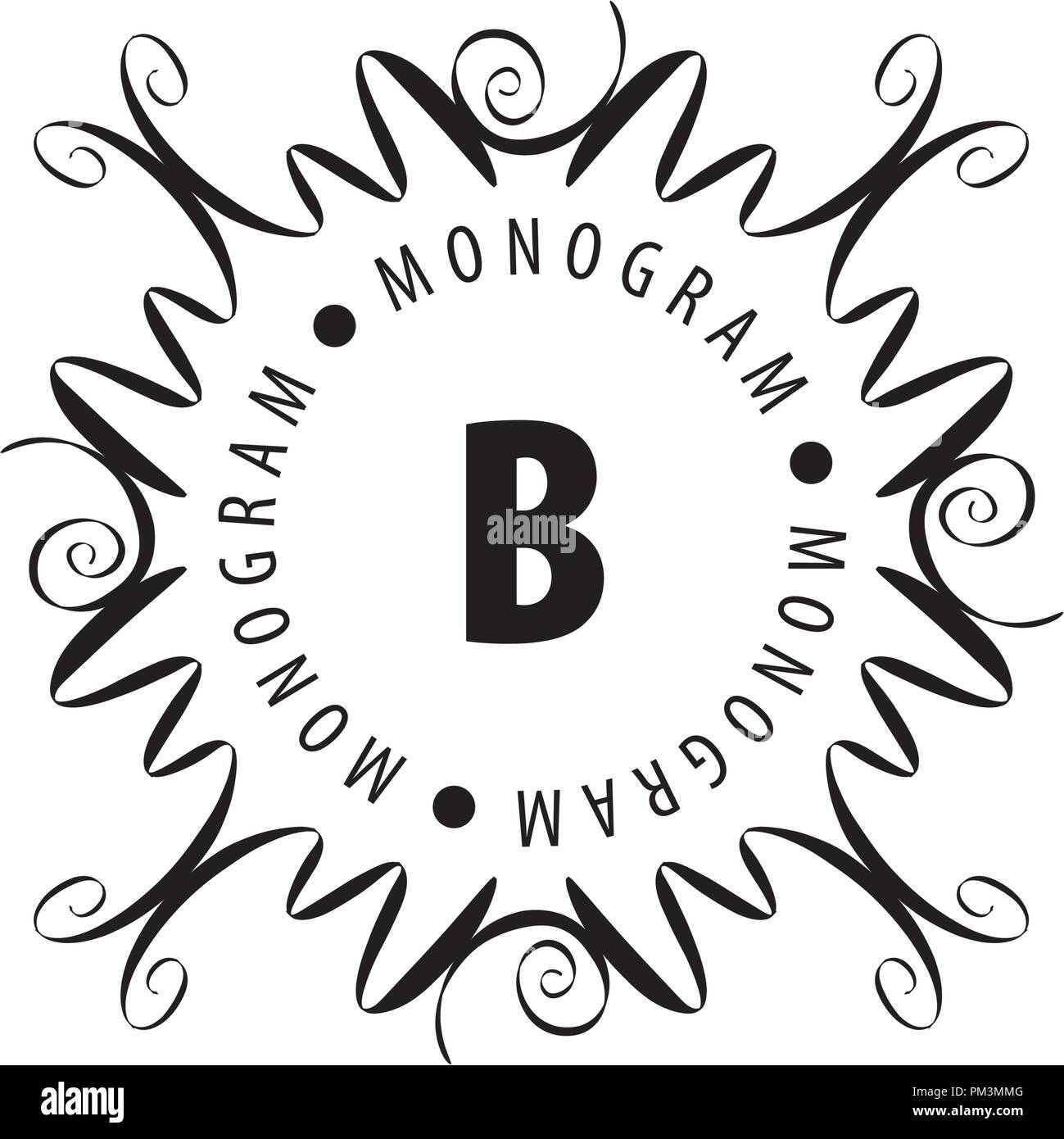 monogram vector in frame Stock Vector Image & Art - Alamy