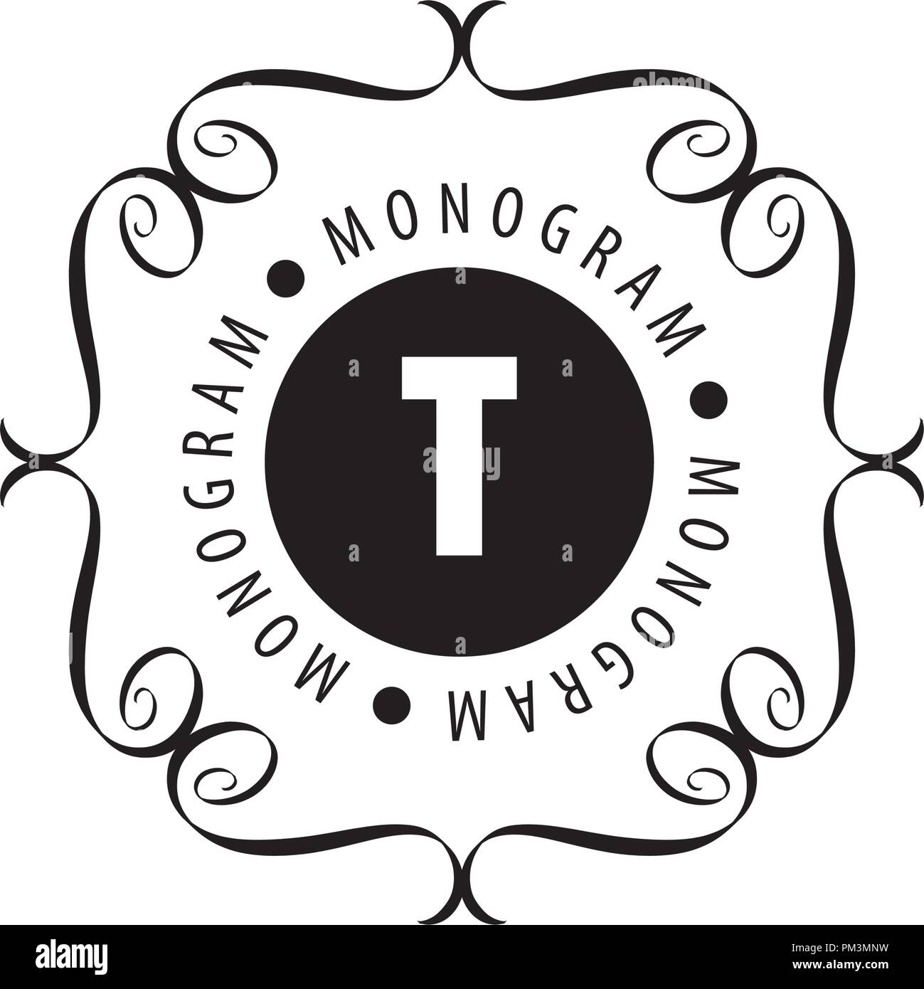 monogram vector in frame Stock Vector Image & Art - Alamy