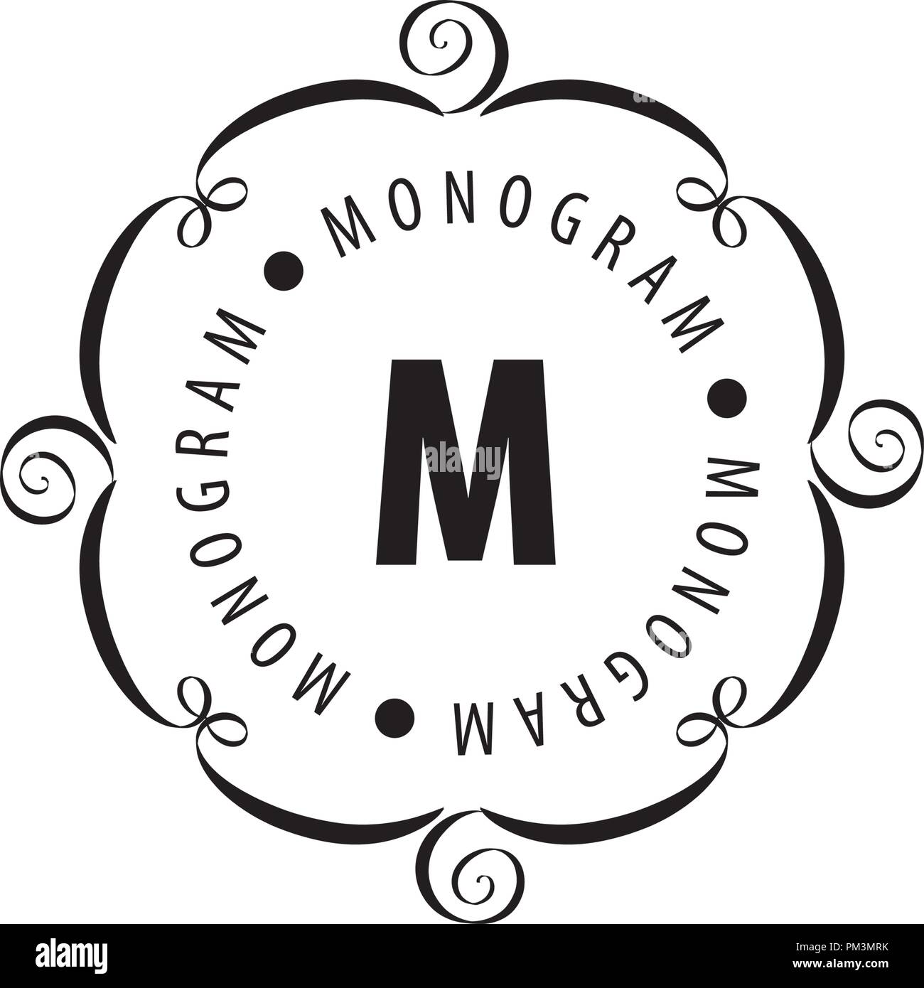 monogram vector in frame Stock Vector Image & Art - Alamy