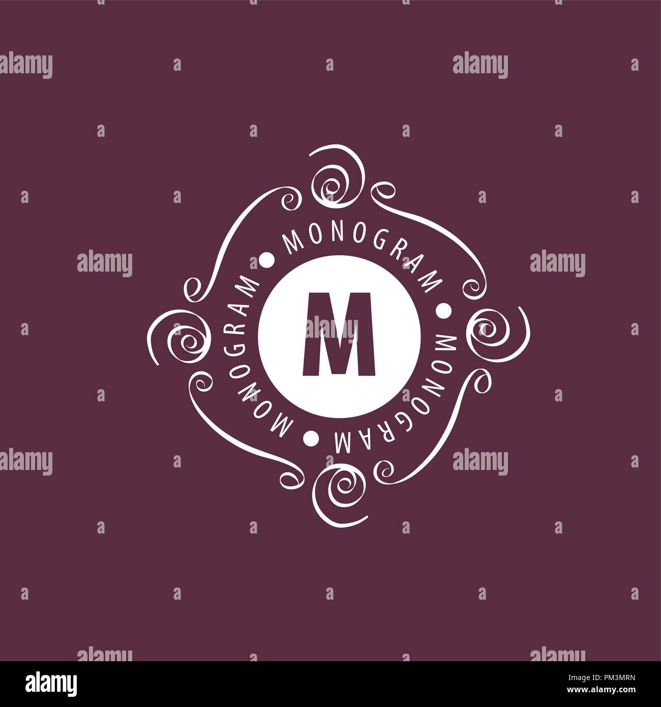 monogram vector in frame Stock Vector Image & Art - Alamy