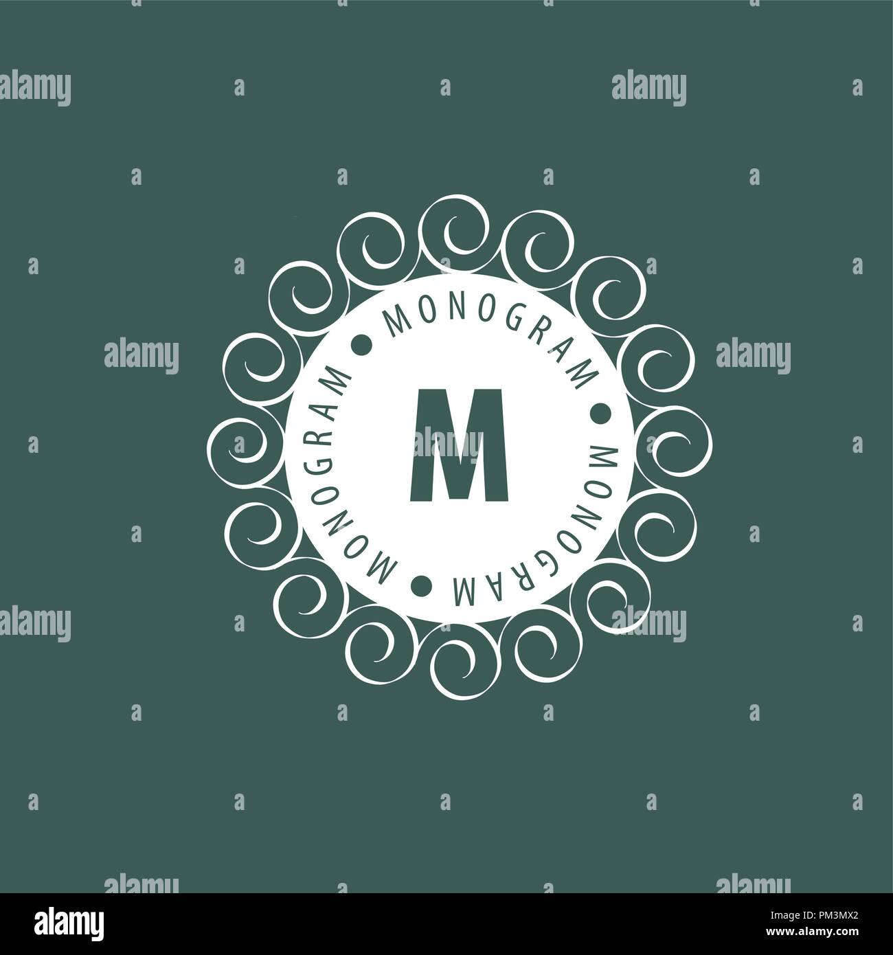 monogram vector in frame Stock Vector Image & Art - Alamy