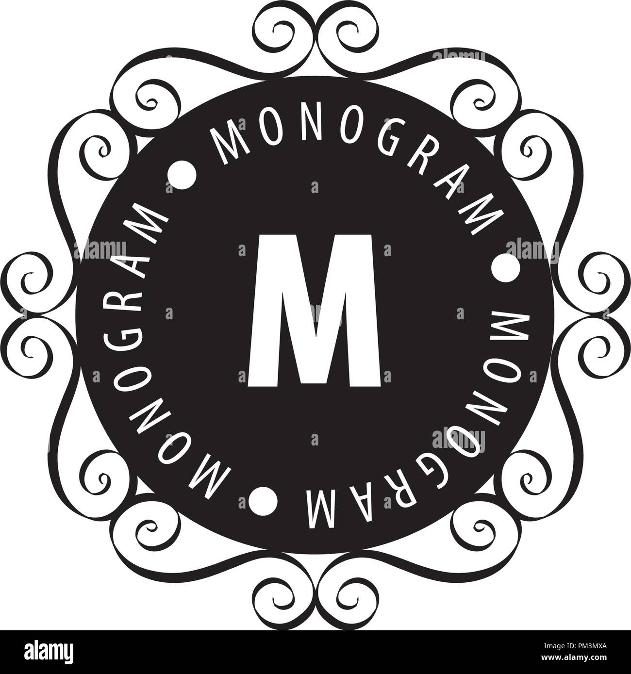 monogram vector in frame Stock Vector Image & Art - Alamy
