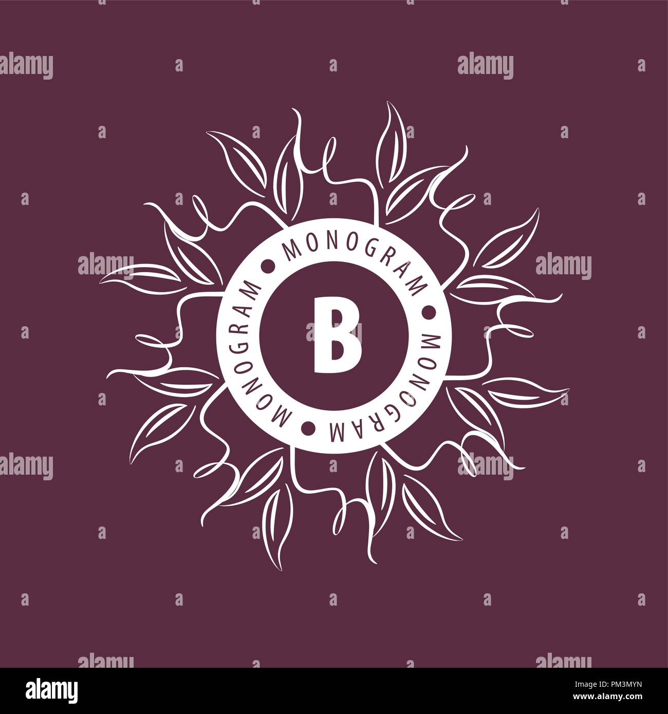 monogram vector in frame Stock Vector Image & Art - Alamy