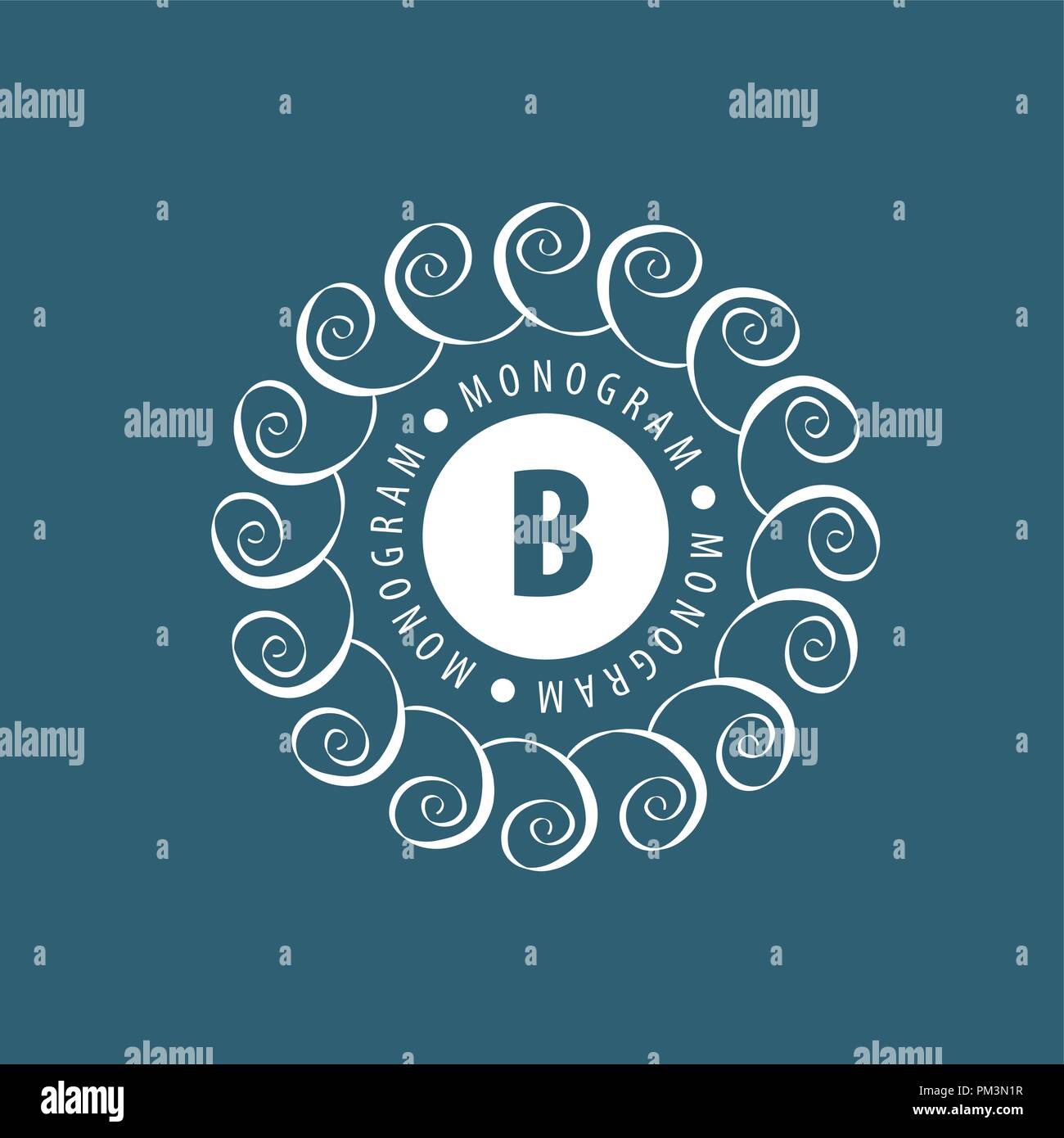monogram vector in frame Stock Vector Image & Art - Alamy
