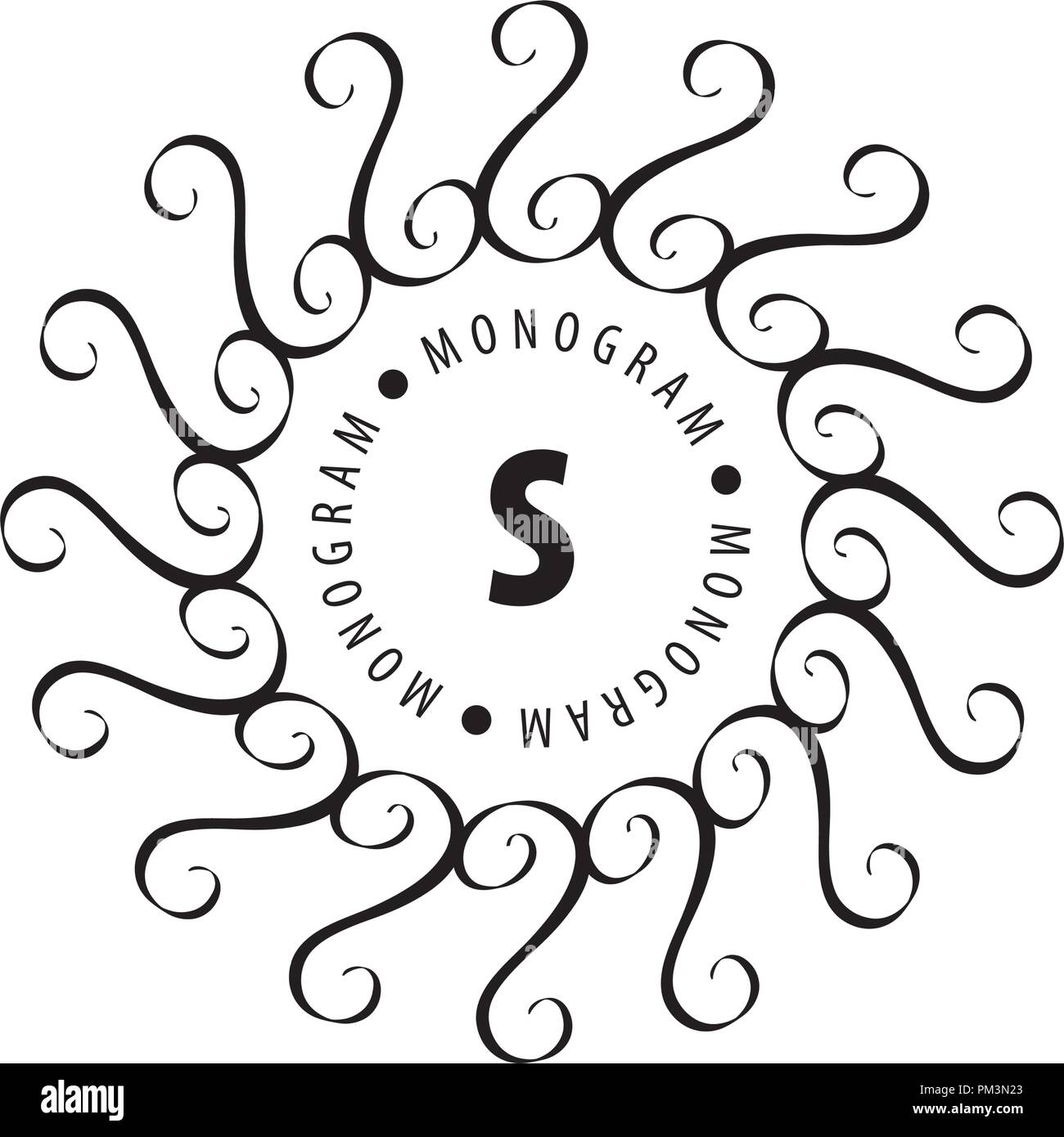 monogram vector in frame Stock Vector Image & Art - Alamy