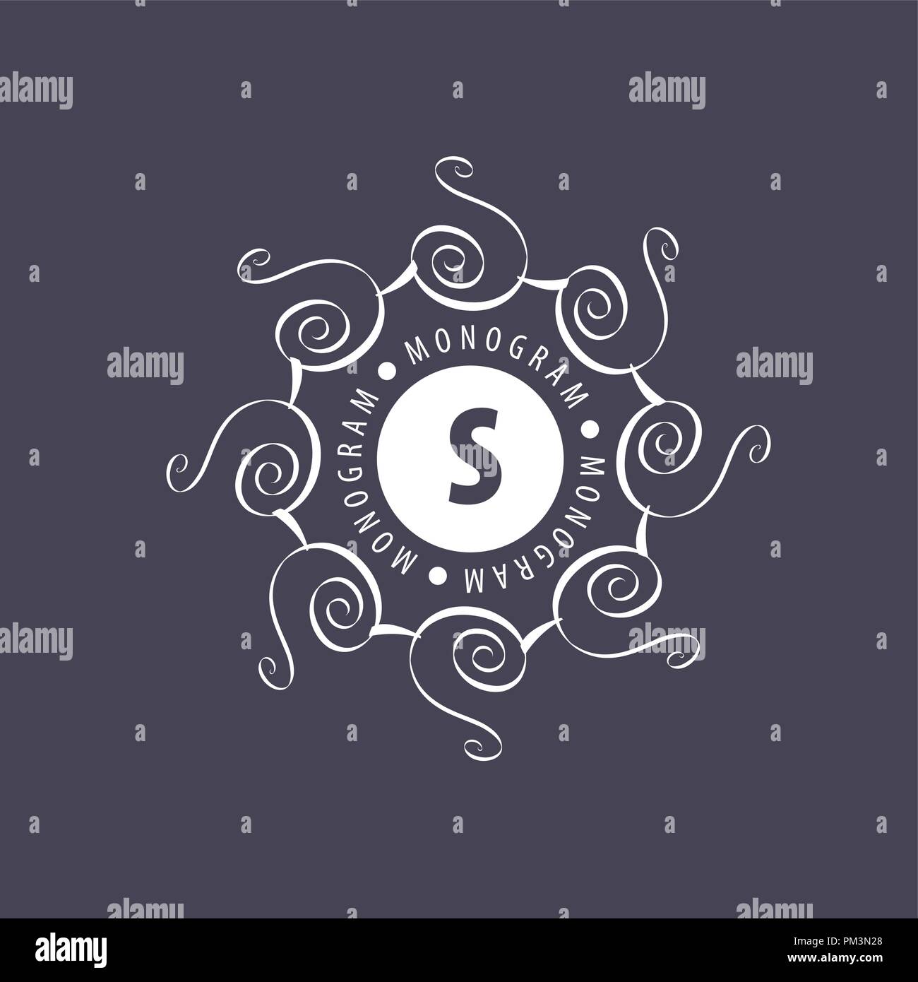 monogram vector in frame Stock Vector Image & Art - Alamy