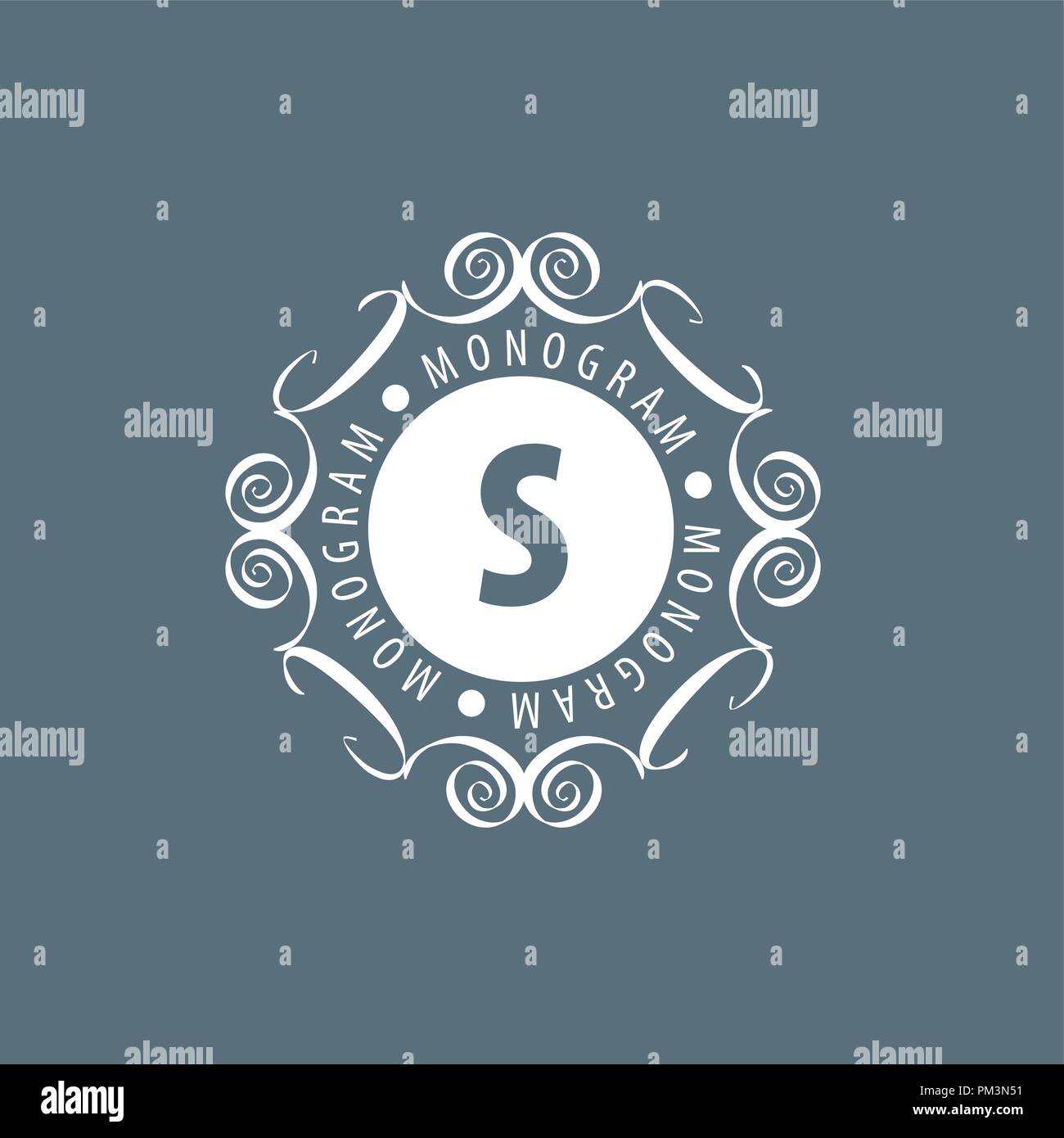 monogram vector in frame Stock Vector Image & Art - Alamy