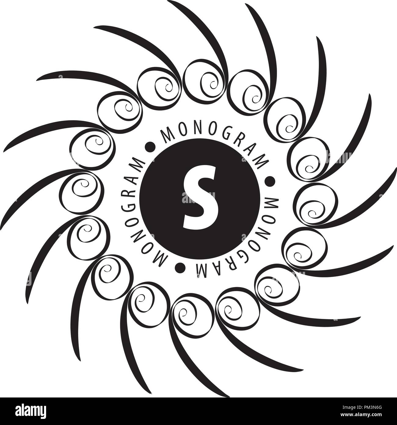 monogram vector in frame Stock Vector Image & Art - Alamy