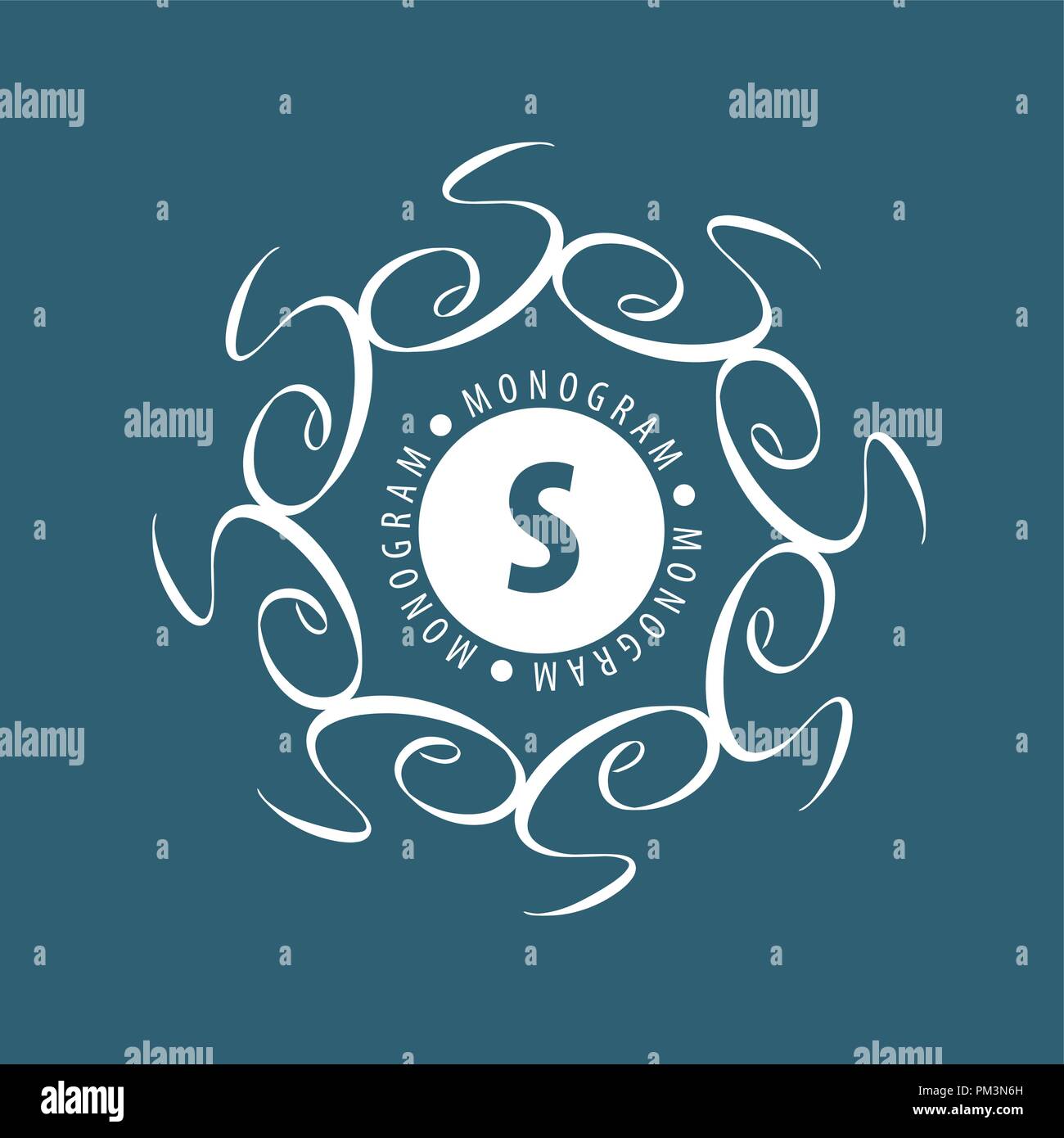 monogram vector in frame Stock Vector Image & Art - Alamy