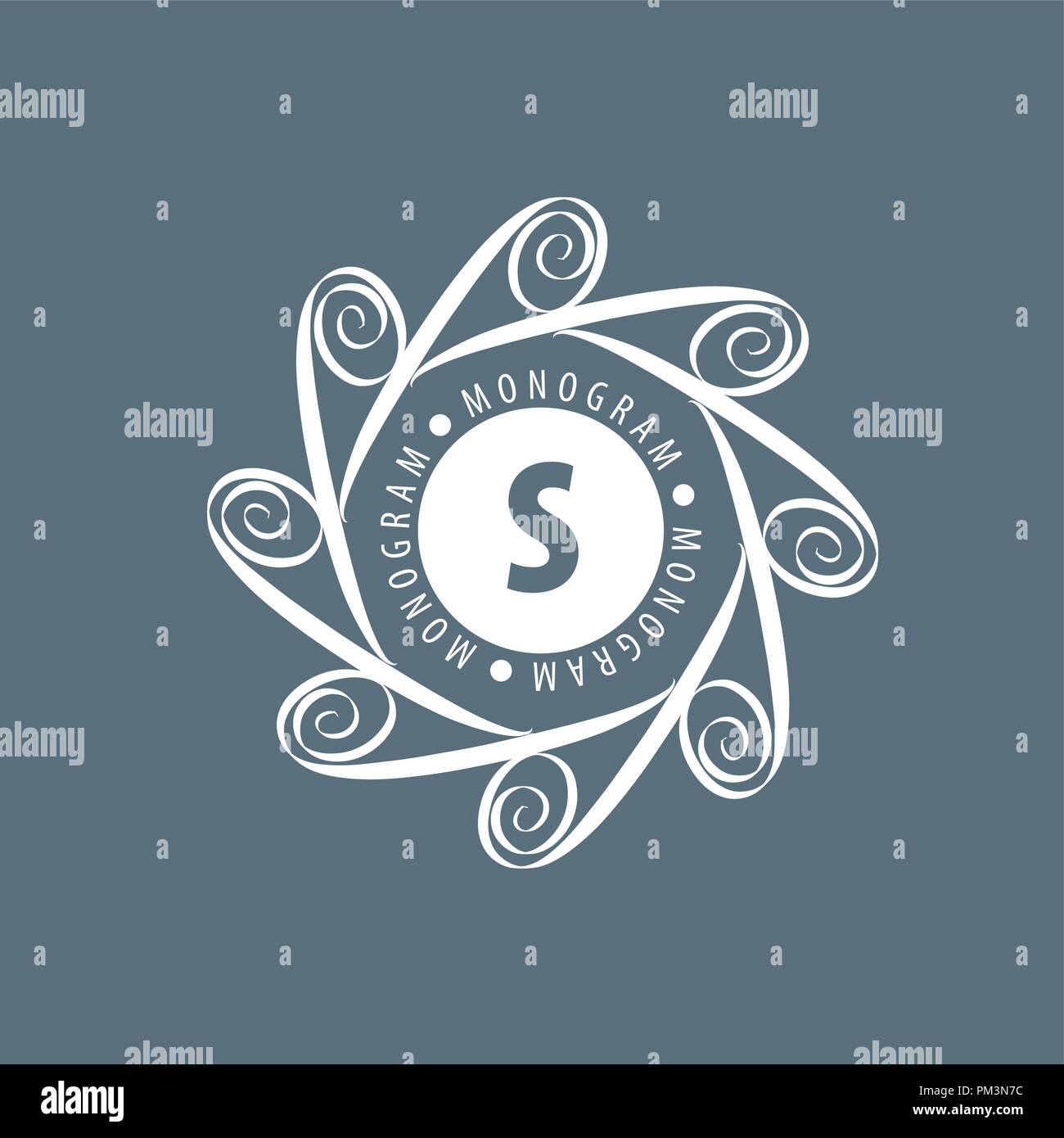 monogram vector in frame Stock Vector Image & Art - Alamy