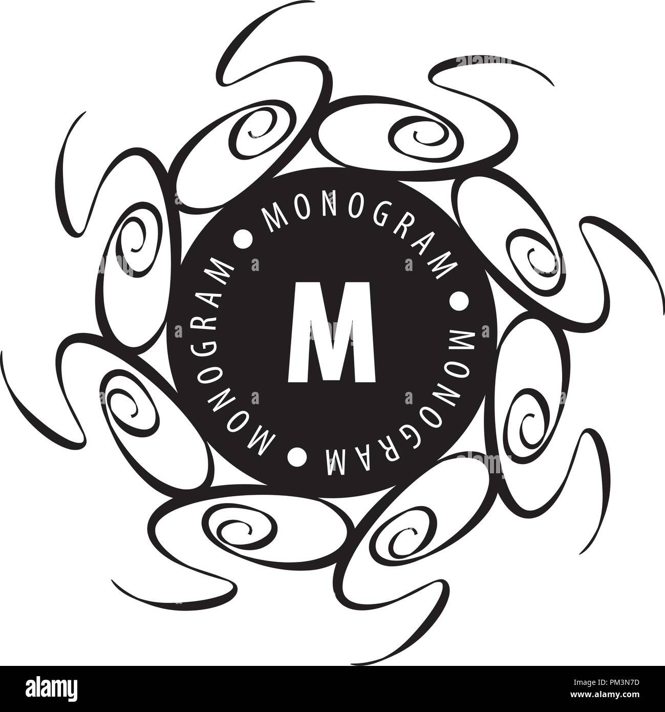 monogram vector in frame Stock Vector Image & Art - Alamy