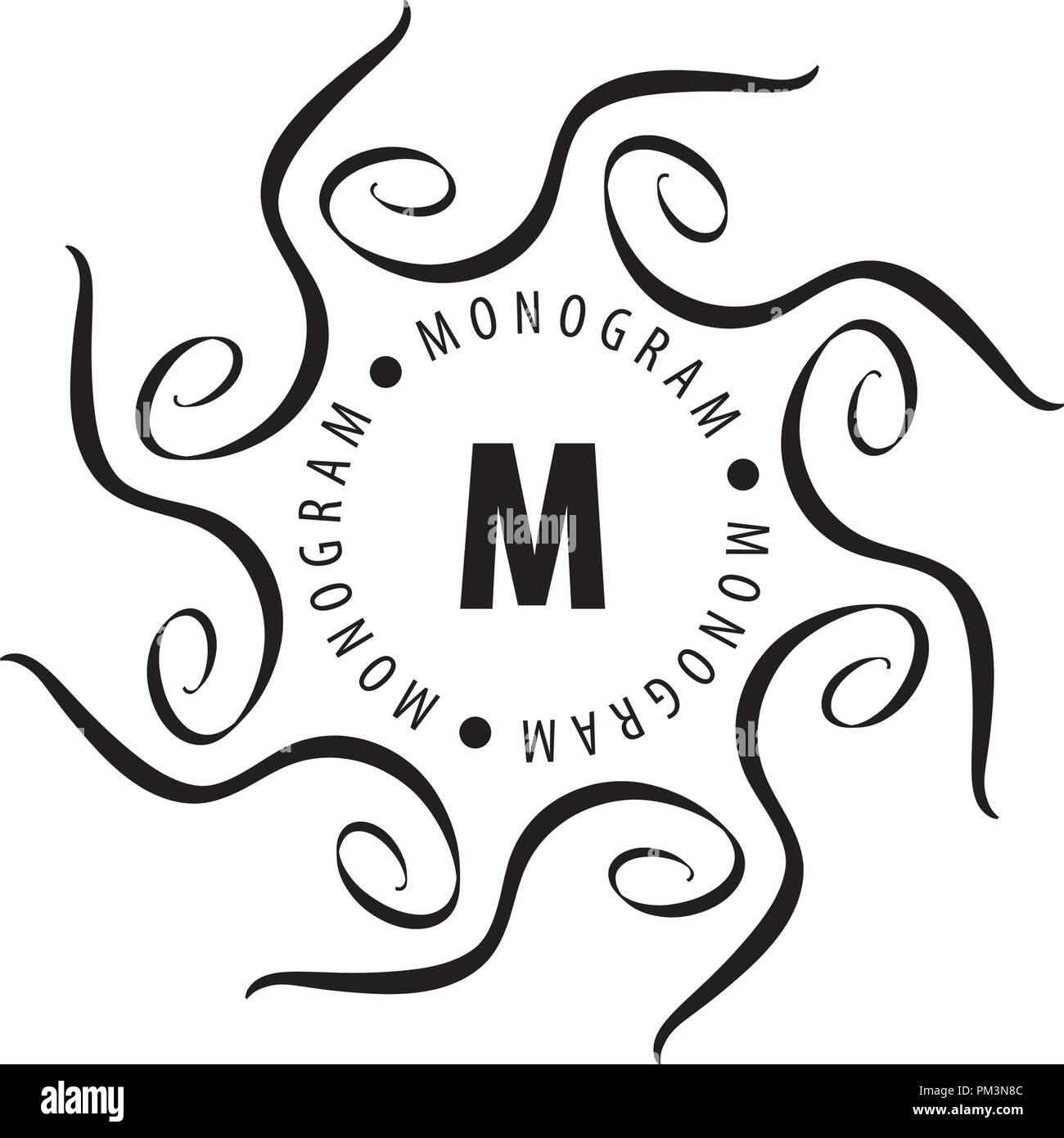 monogram vector in frame Stock Vector Image & Art - Alamy