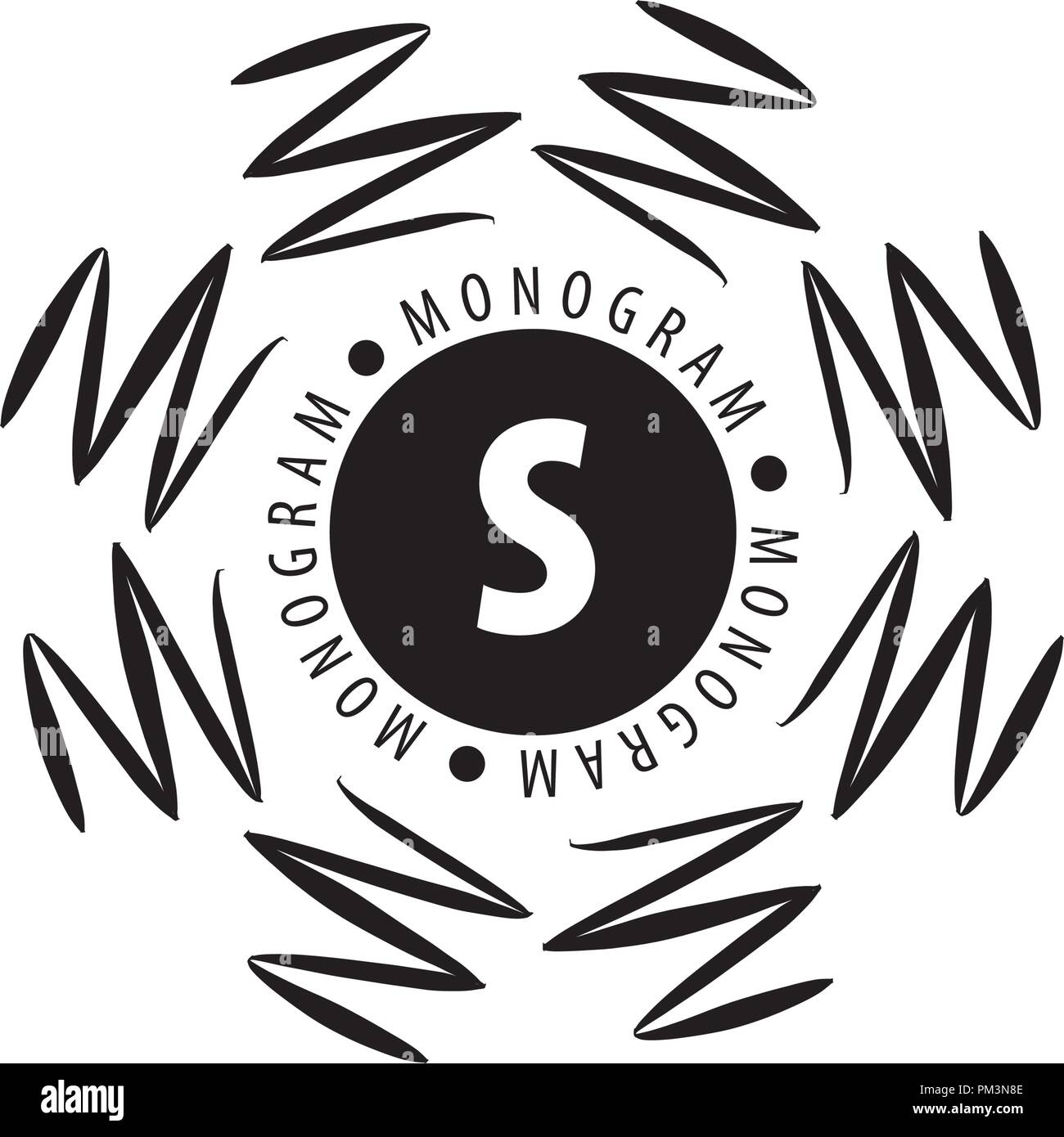 monogram vector in frame Stock Vector Image & Art - Alamy