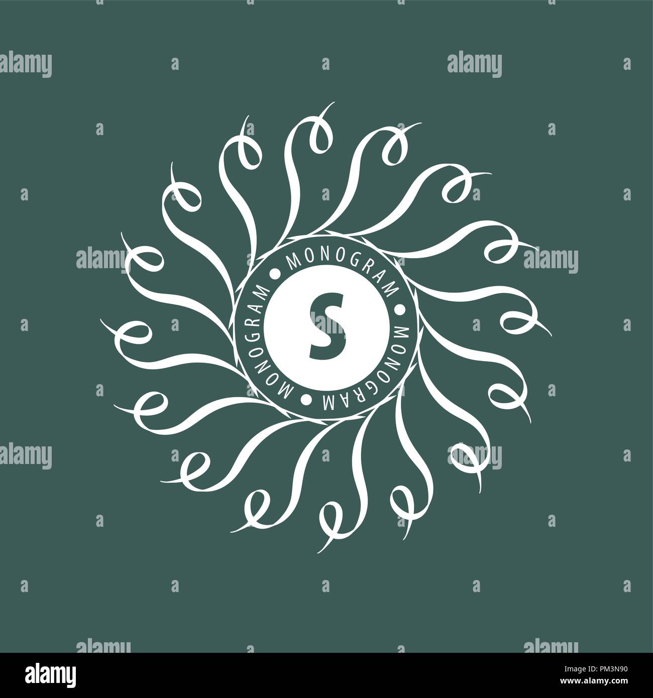 monogram vector in frame Stock Vector Image & Art - Alamy
