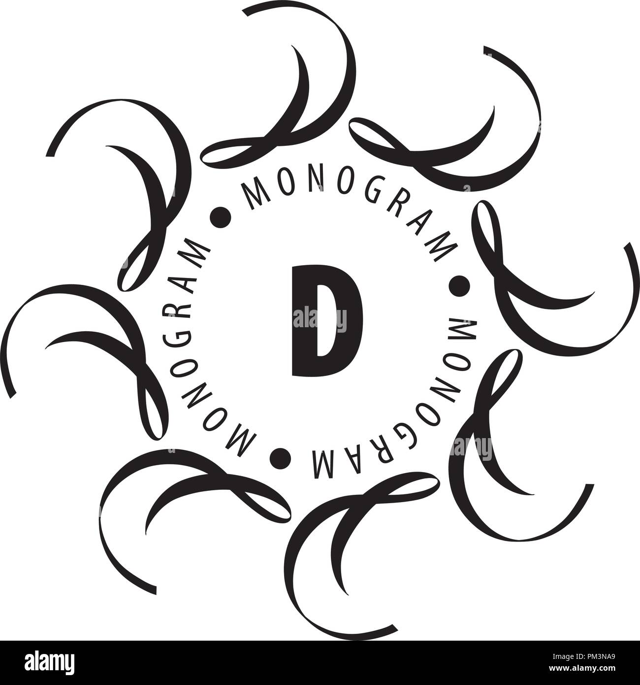 monogram vector in frame Stock Vector Image & Art - Alamy